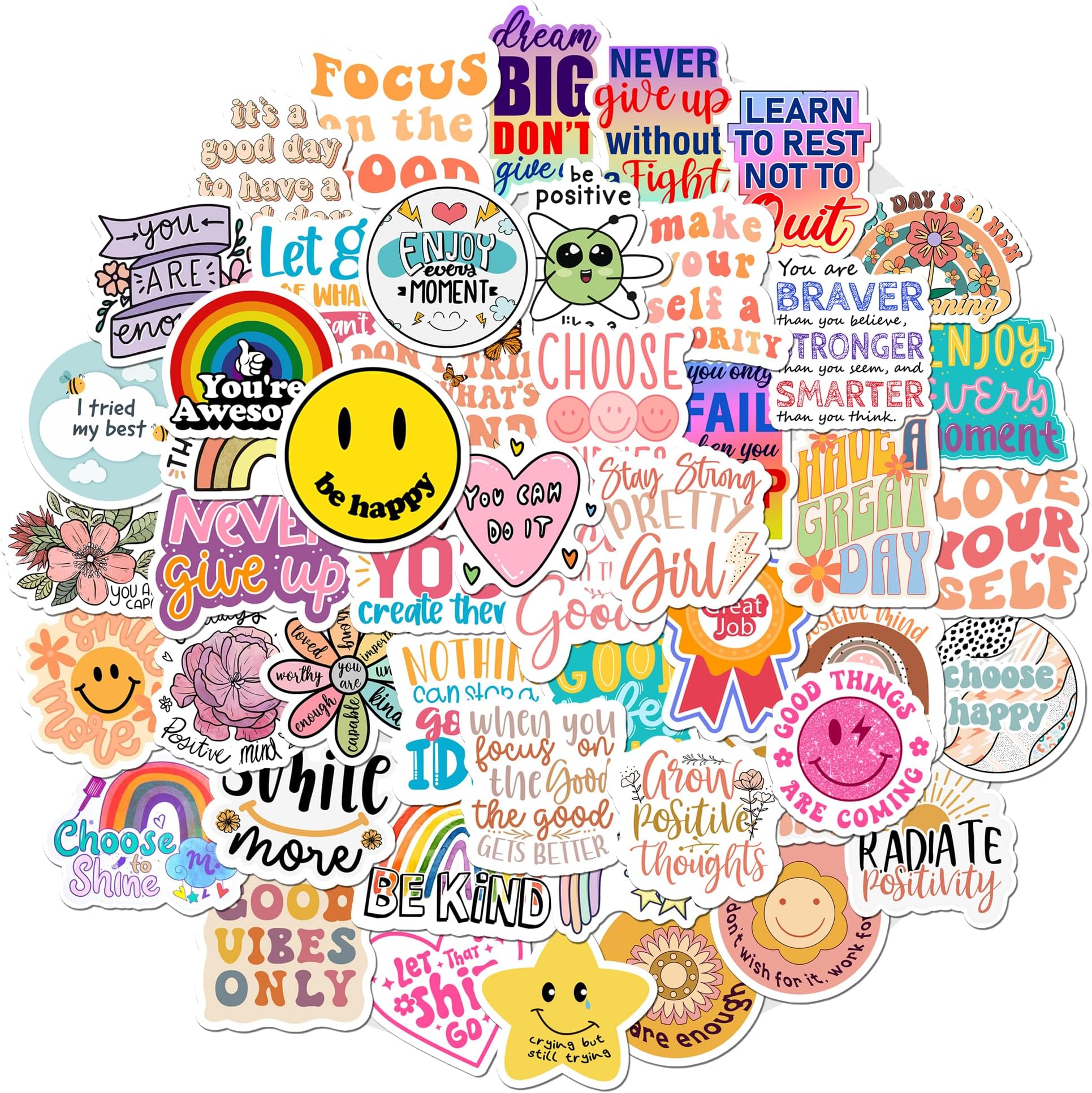 Amazon.com: HomSeon 200 Pcs Motivational Stickers, Inspirational Quotes ...