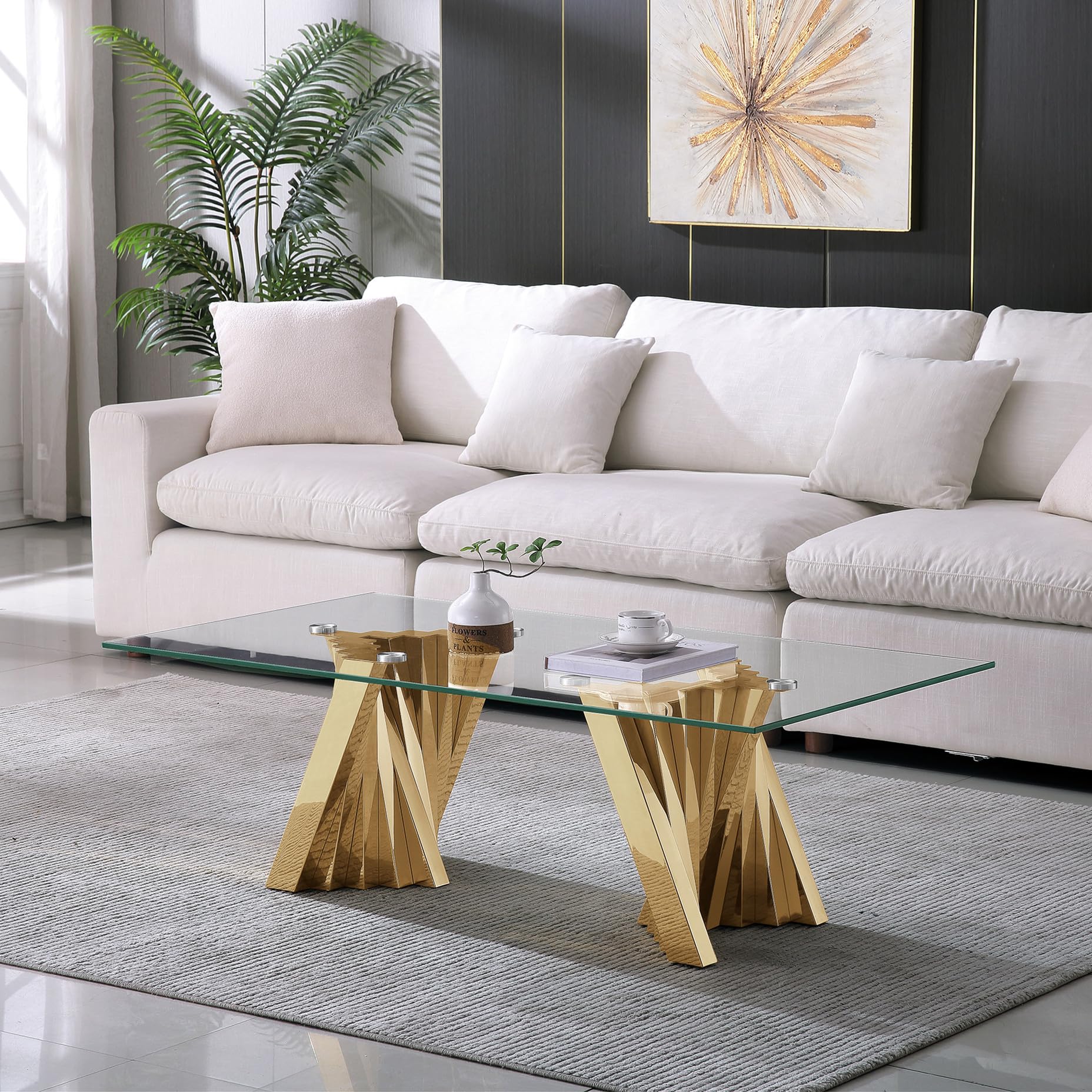 Amazon.com: SSLine Modern 1 Piece Living Room Coffee Table Luxury ...