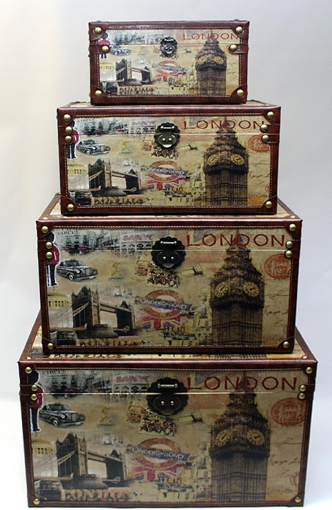 London Wooden Storage Trunks (Medium) : Amazon.co.uk