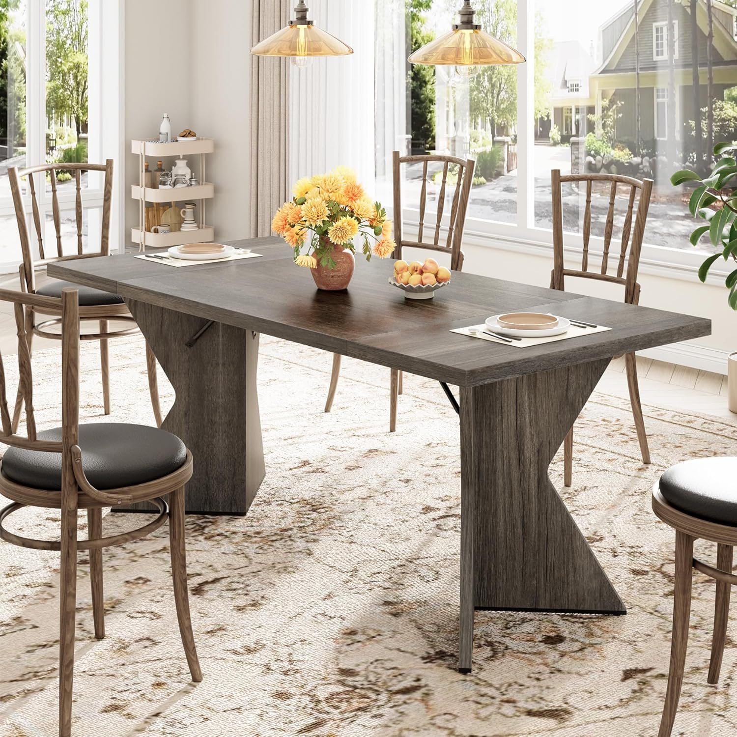 Amazon.com - GarveeHome 70.9'' Dining Table for 6, Farmhouse ...