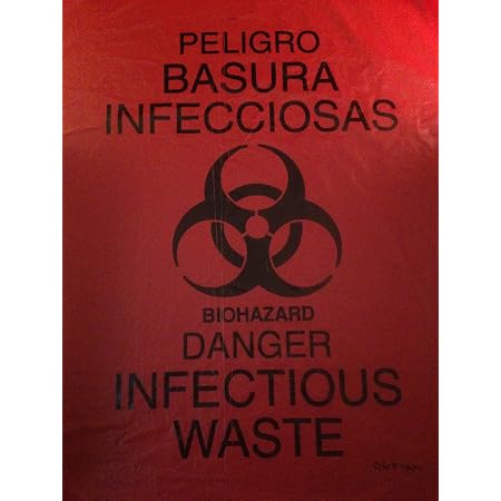 Amazon.com: Red Isolation Infectious Biohazard Waste Bag High Density ...