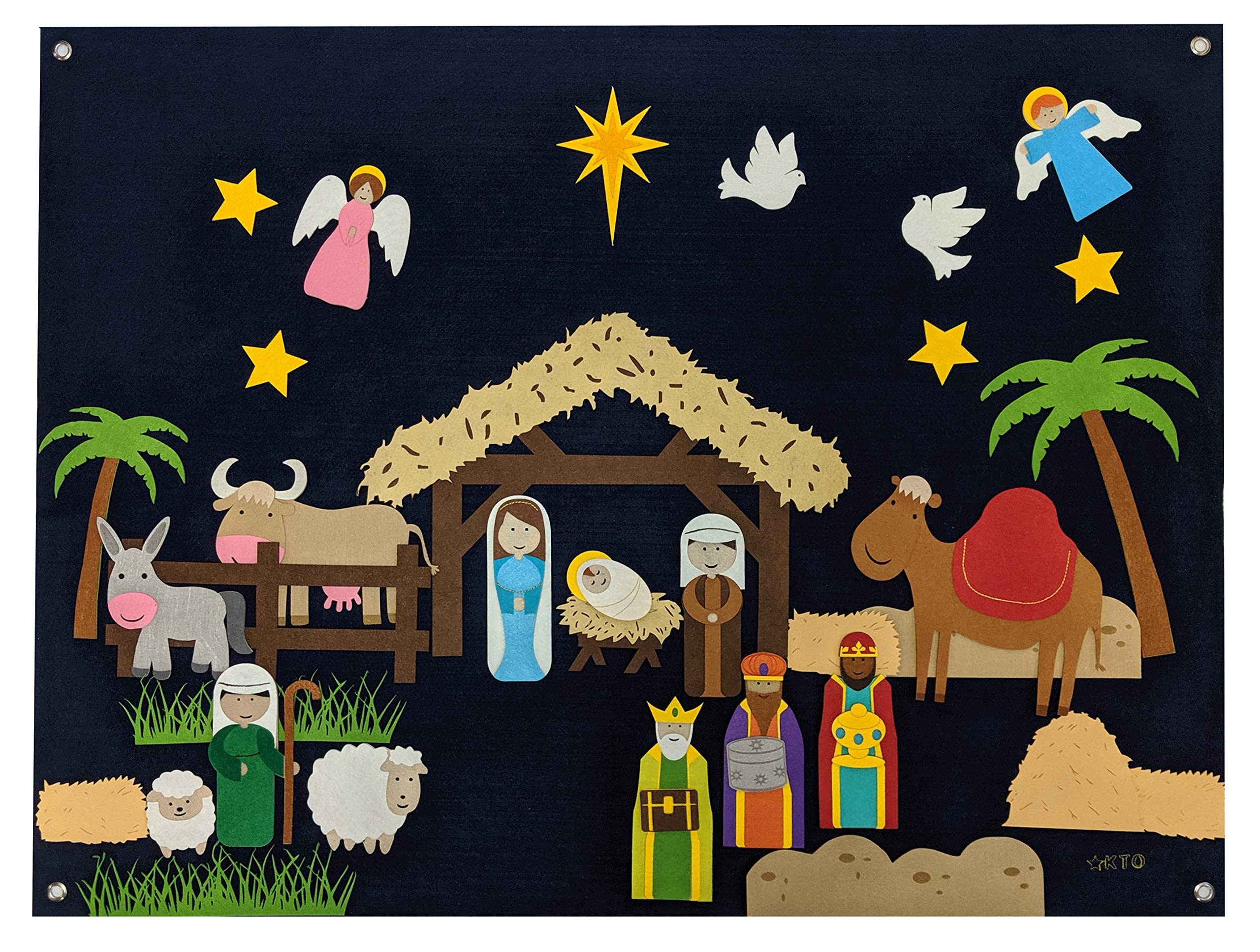 Buy Nativity Felt Flannel Board Deluxe Set Giant 3.5 Ft Wall Hanging ...