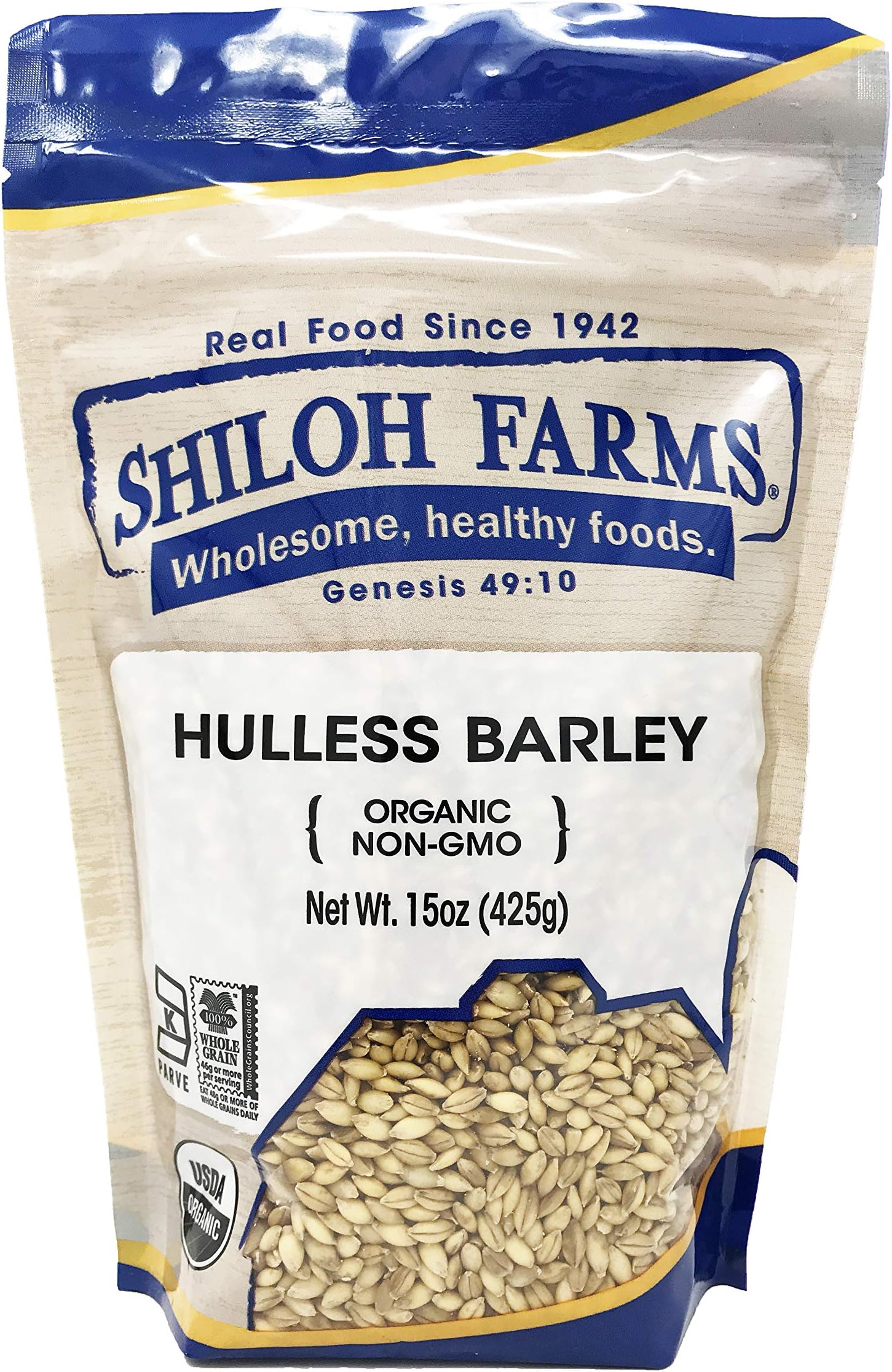 Amazon.com: Shiloh Farms - Organic Hulless Barley - 15 oz.: Dried ...