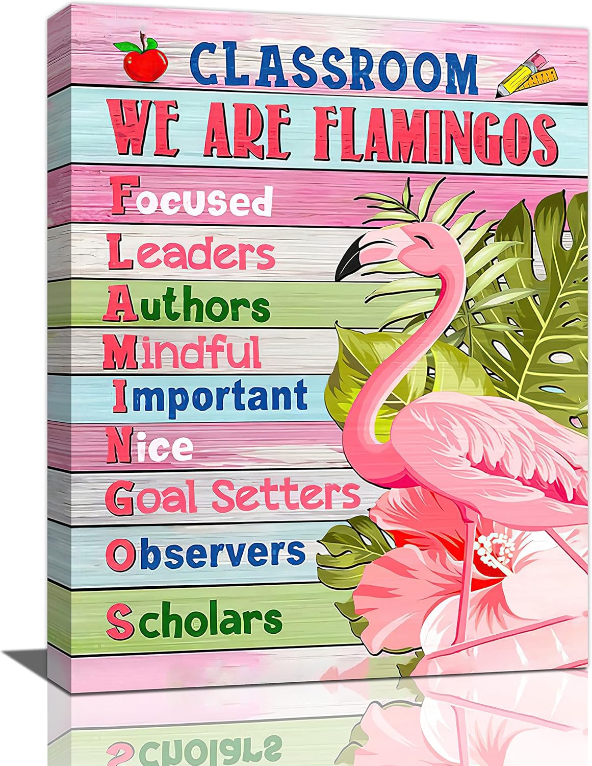 Amazon.com: yowecso Flamingo Wall Art Summer Tropical Flamingo Pictures ...