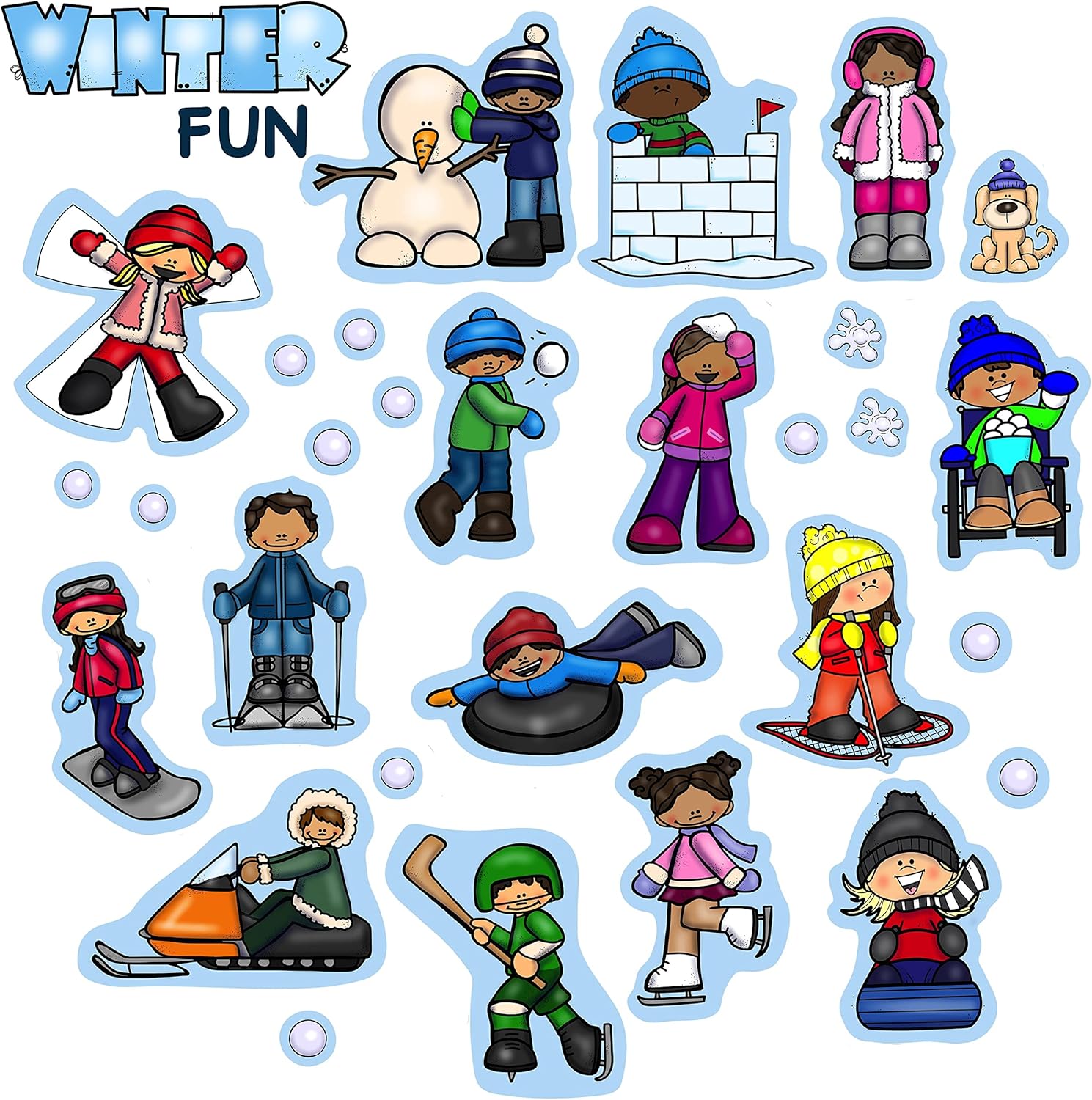 Amazon.com: Snow Fun Winter Time Felt Figures Flannel Board Kids Plus ...