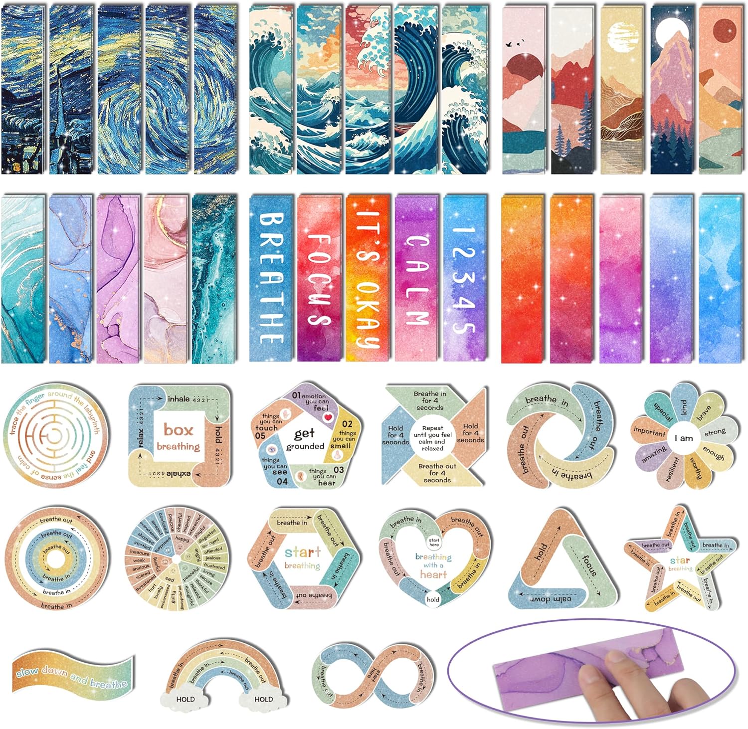 Amazon.com : 75PCS Calming Strips for Anxiety Sensory Stickers Anxiety ...