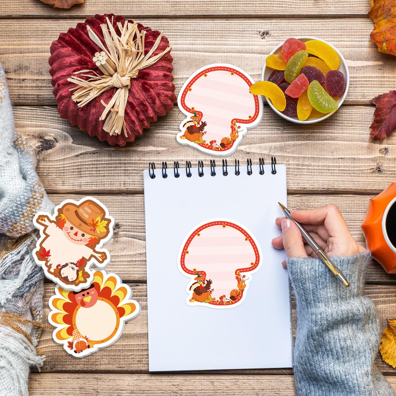Fall Post It Notes 1500 Pcs Fall Thanksgiving Sticky Notes - 5 Color ...