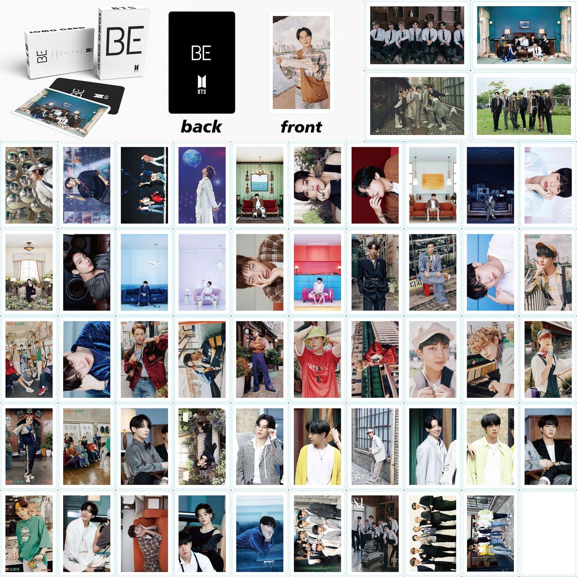 Buy Goodern 54 Pcs BTS Bangtan Boys Lomo Cards BTS Album BE Deluxe ...