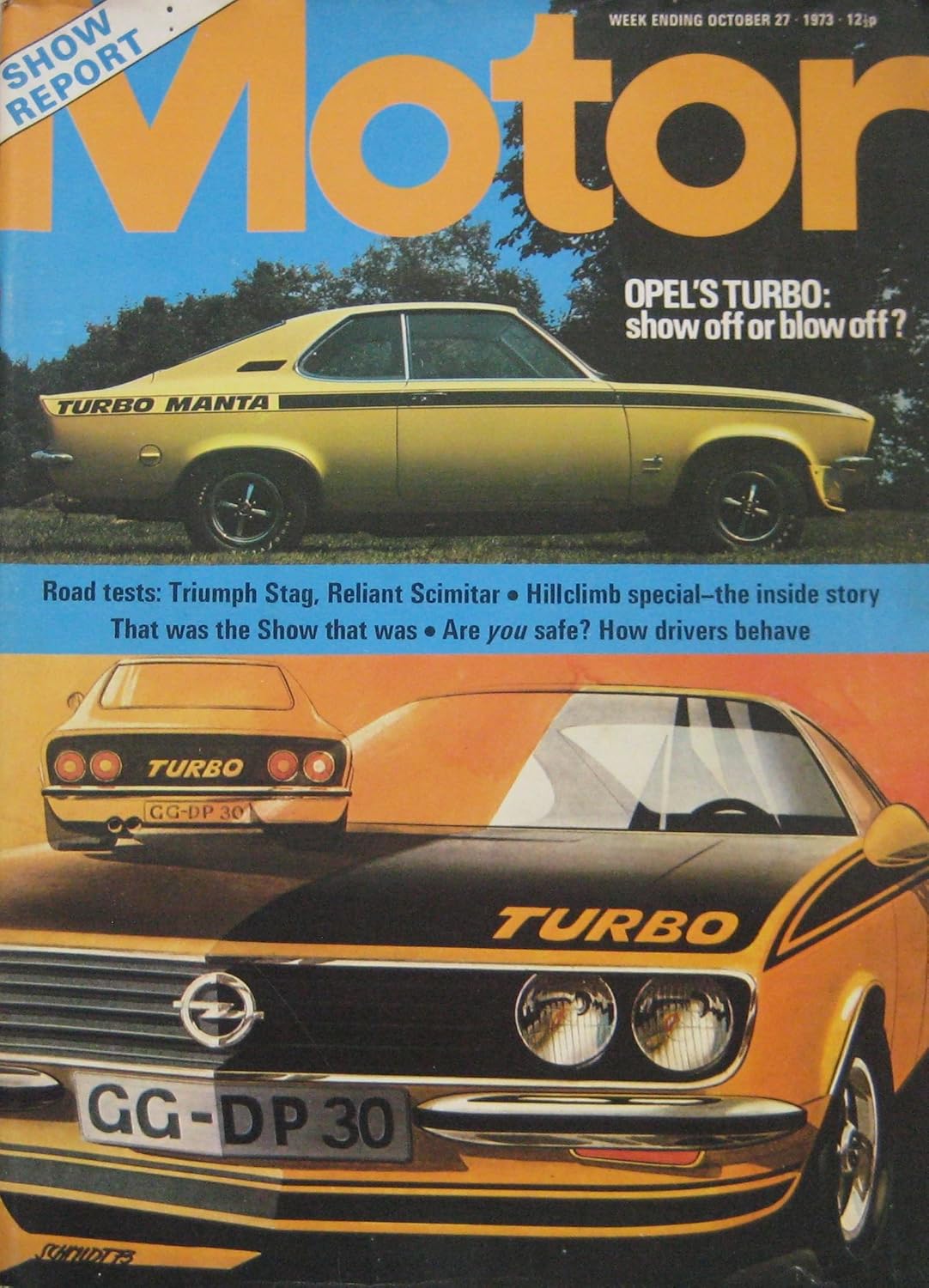 Motor magazine 27/10/1973 featuring Reliant Scimitar GTE, Triumph Stag ...