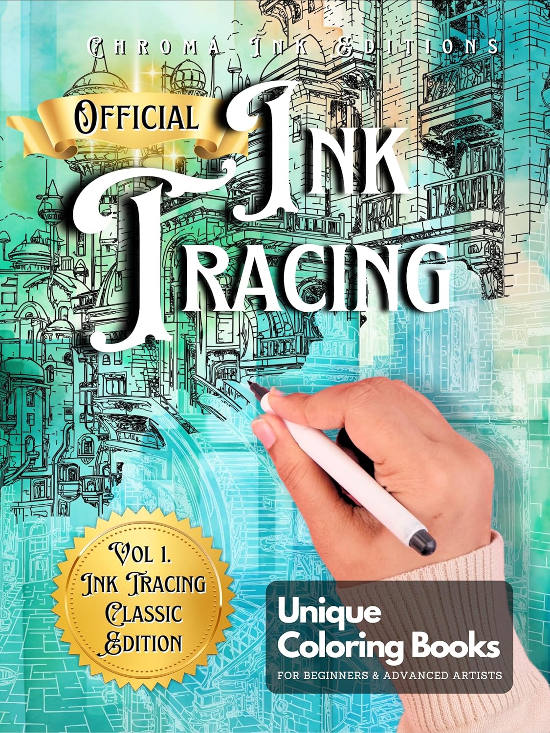 Ink Tracing Coloring Book: Follow the White Lines to Reveal a Unique ...