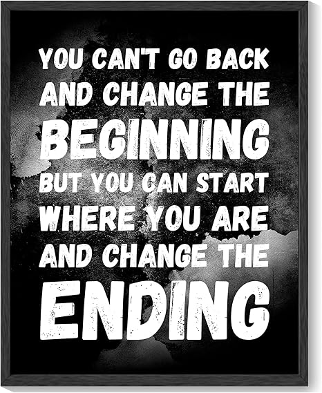Amazon.com: KUVIOKE Inspirational Framed Wall Art You Can't Go Back ...
