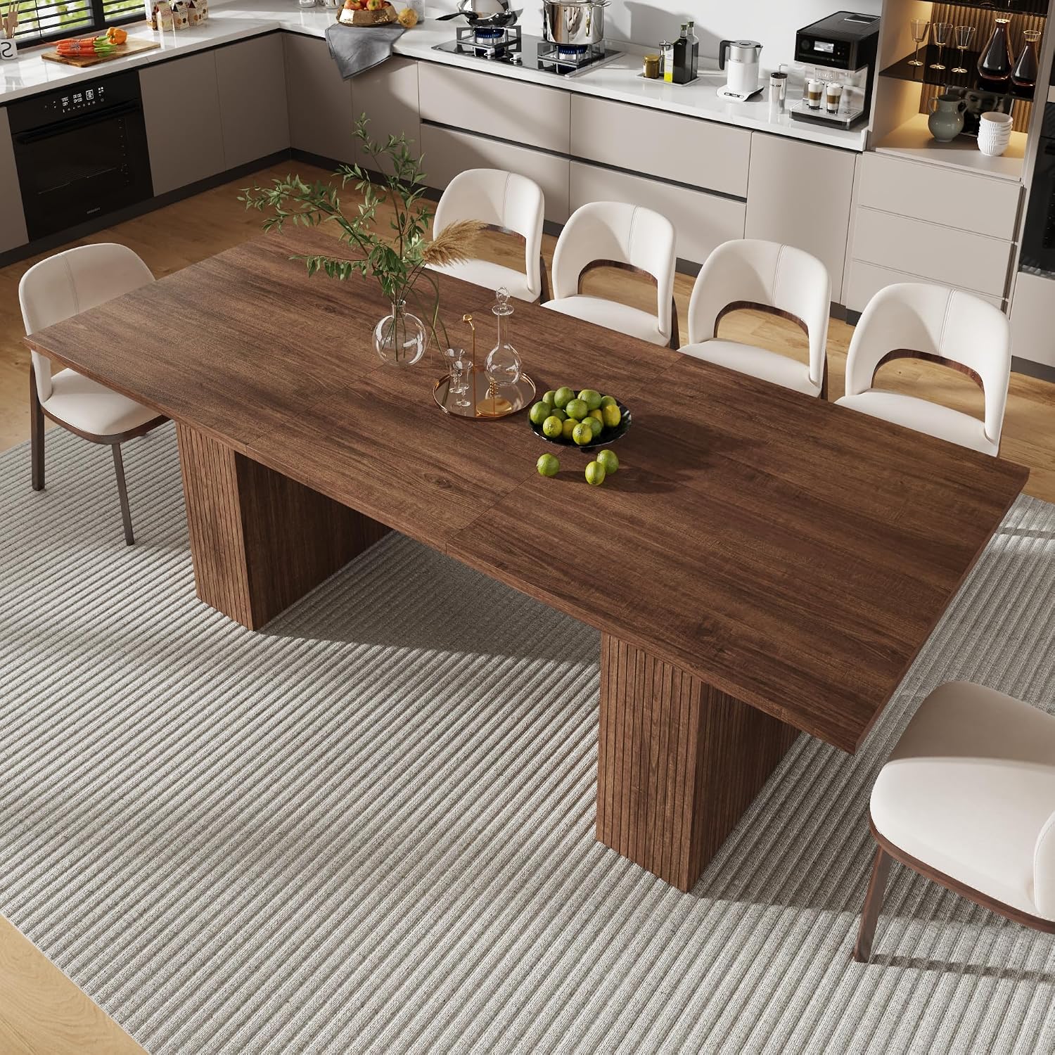Amazon.com - 70-93IN Extendable Rectangular Dining Table with Storage ...