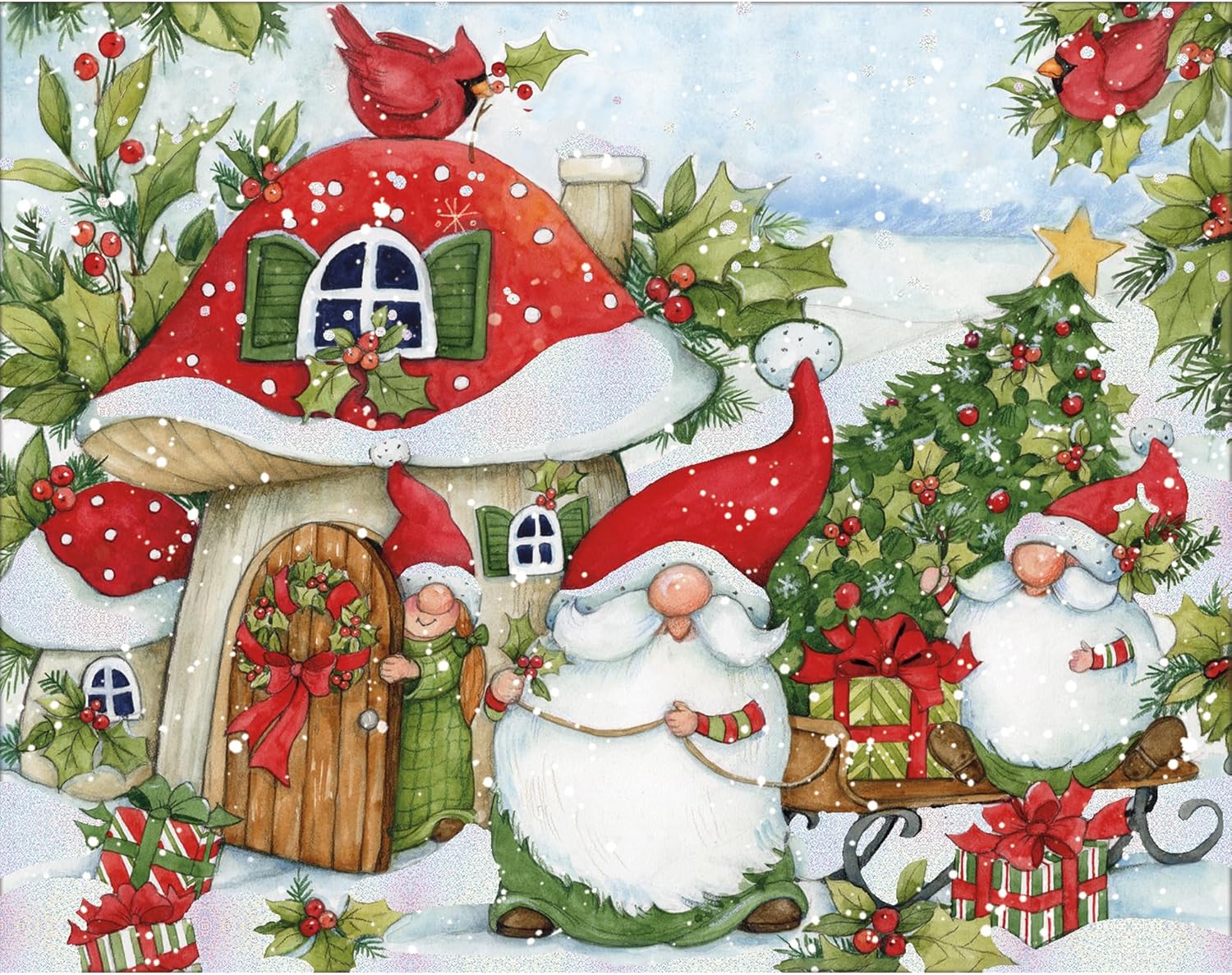 Amazon.com: LANG Gnome For Christmas Boxed Christmas Cards - Set of 18 ...