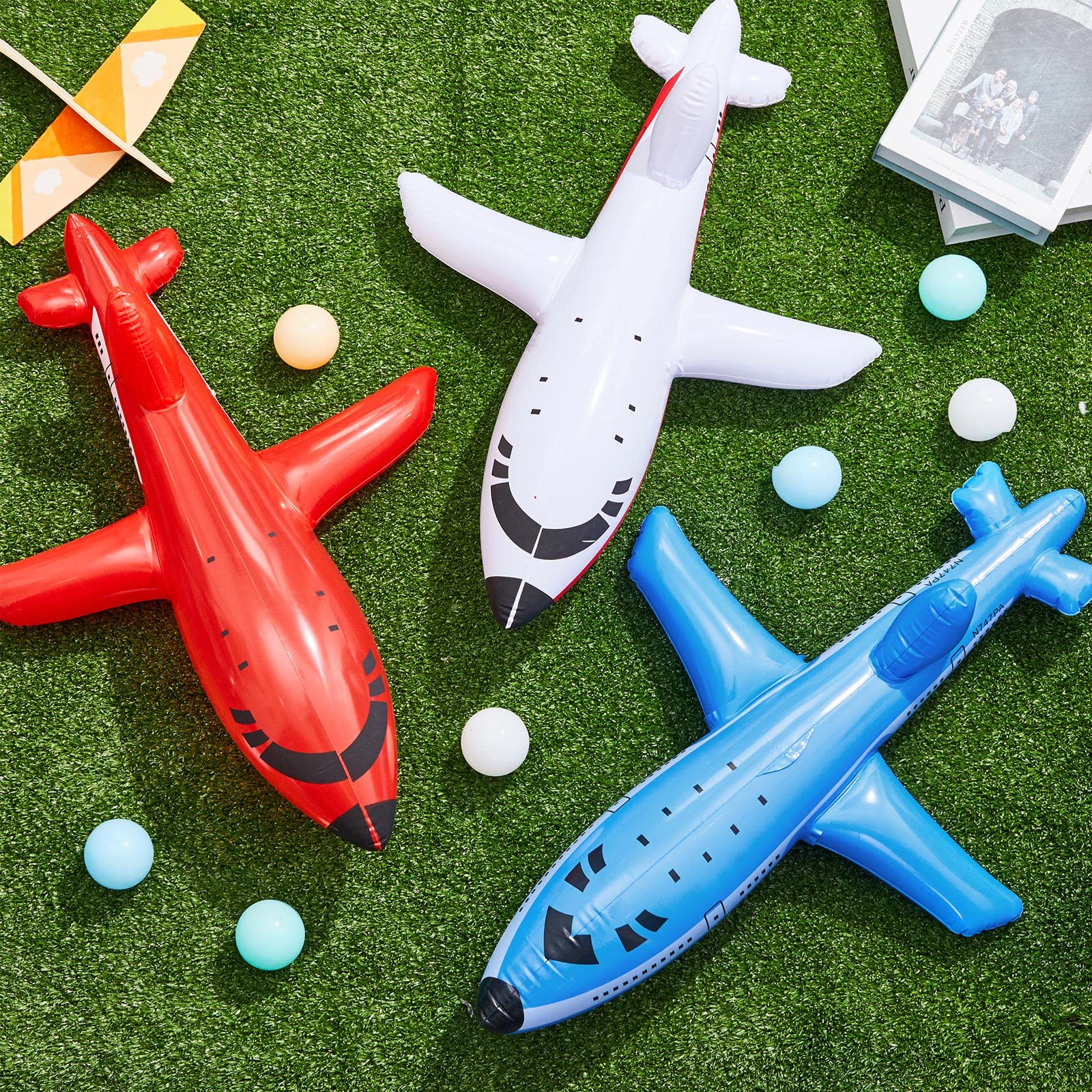 Snapklik.com : 6 Pieces Large Inflatable Airplanes Aircraft Inflates ...