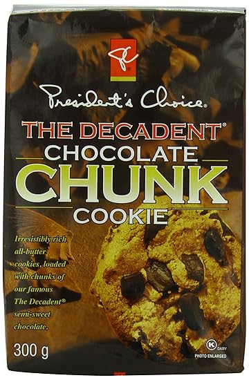Amazon.com: President's Choice the Decadent Chocolate Cookie, Chunk, 12 ...