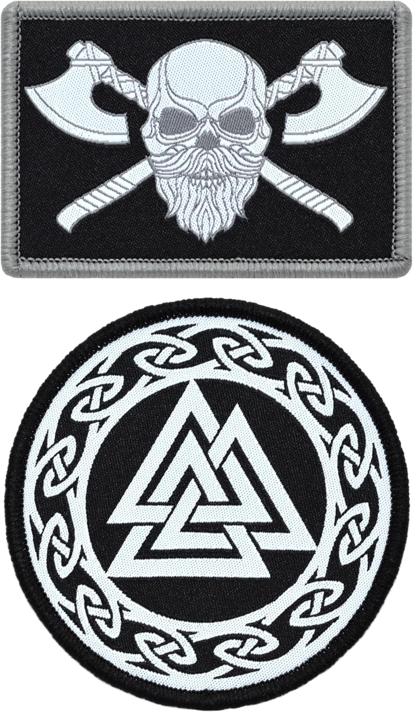 Amazon.com: Viking Compass Embroidered Patch Black White Vegvísir Iron ...