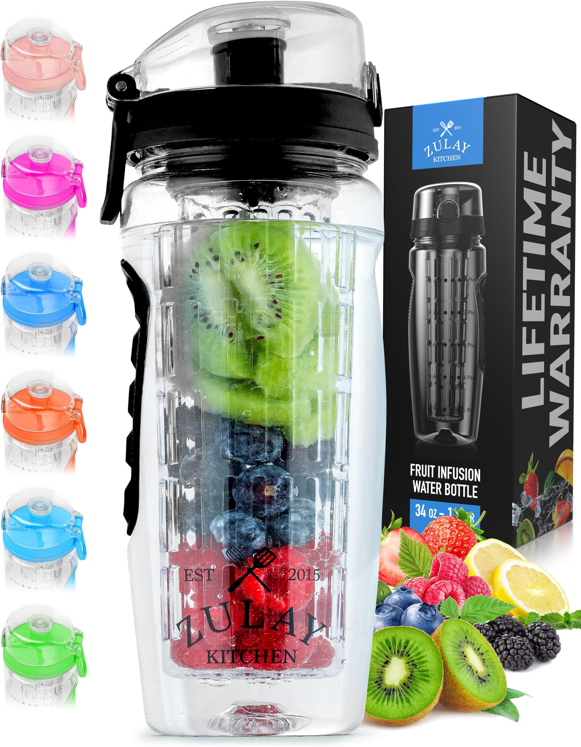 Amazon.com: Brimma Fruit Infuser Water Bottle - 32 oz Large, Leakproof ...