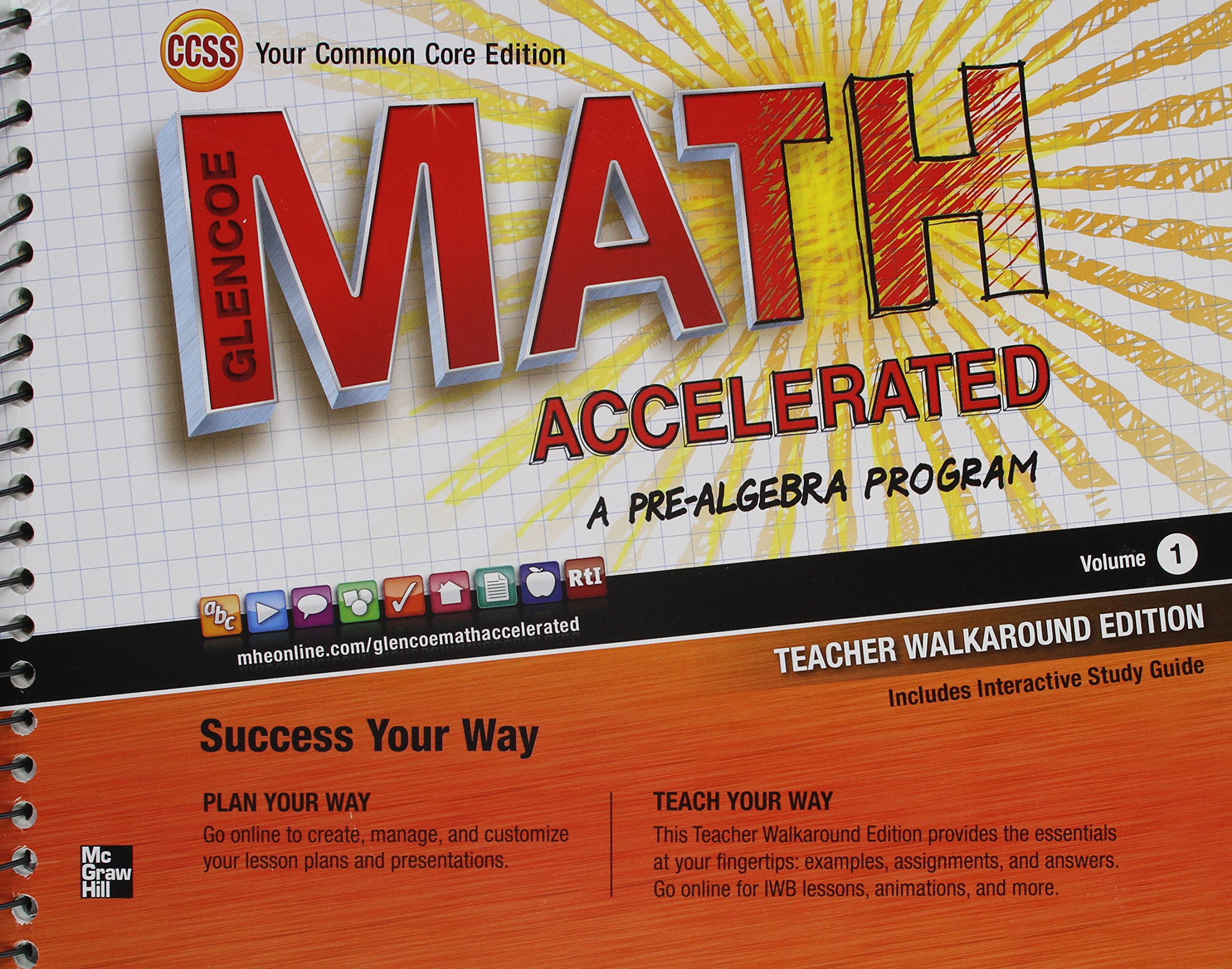 Amazon.com: Glencoe Math Accelerated, A Pre-Algebra Program Volume 1 ...