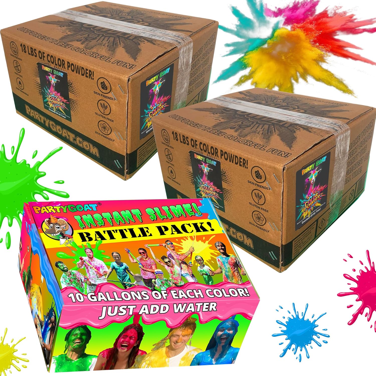Amazon.com: PARTY GOAT Color Run Bundle for 80 Participants. 40 Gallons ...