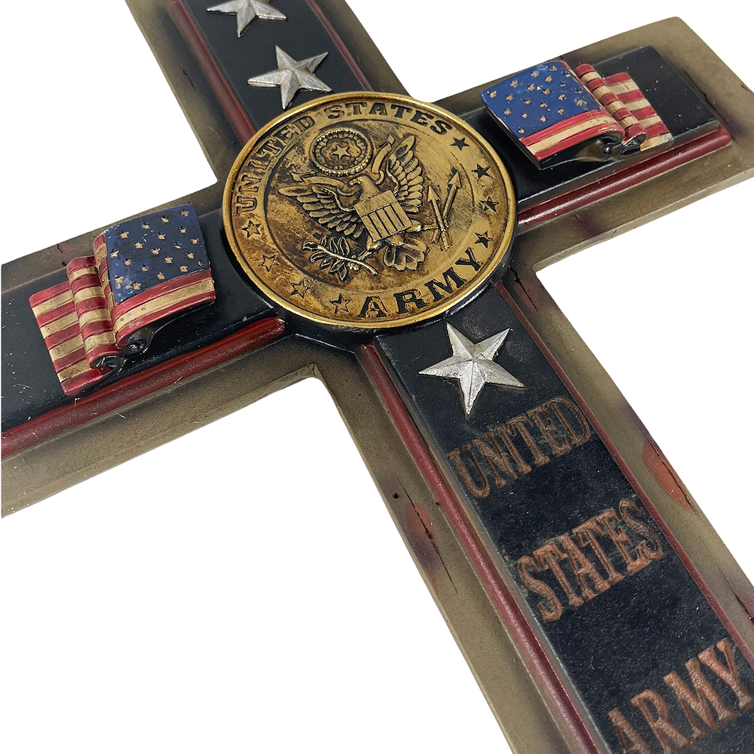 Cross With American Flag Army New Usa Army Uniform Over Flag Focus On