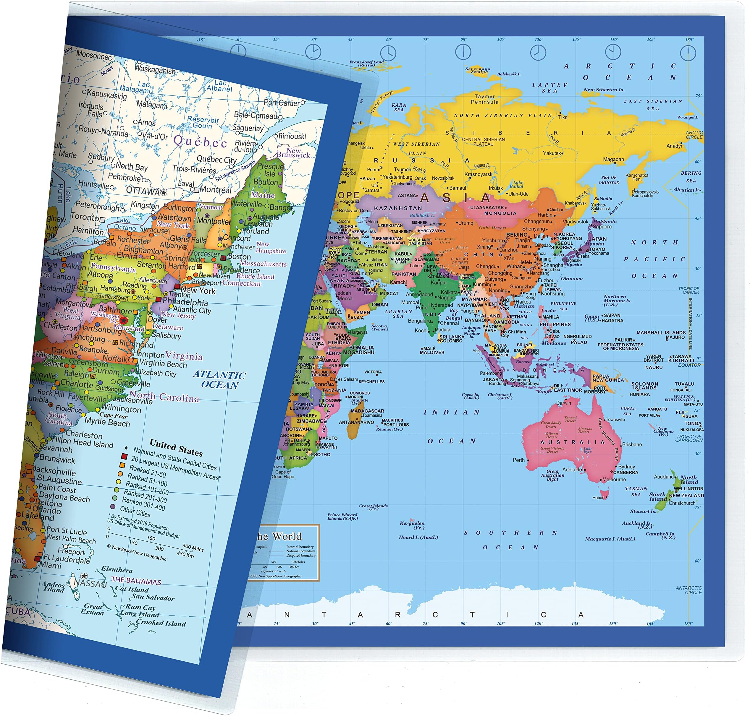 Amazon.com : Laminated World Map Poster - Map of the World Chart [Light ...