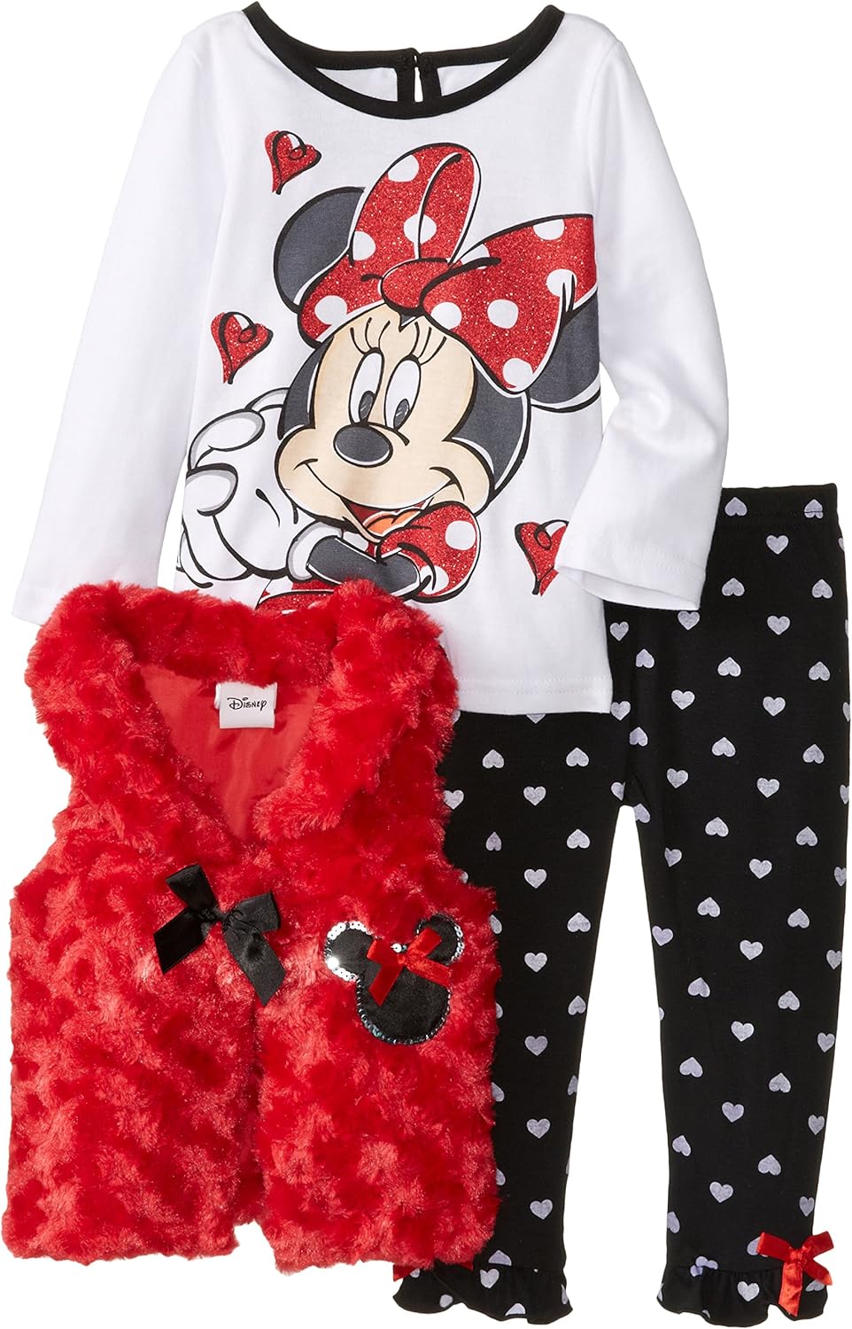 Amazon.com: Disney Conjunto de tres piezas Minnie Mouse para niña, Rojo ...