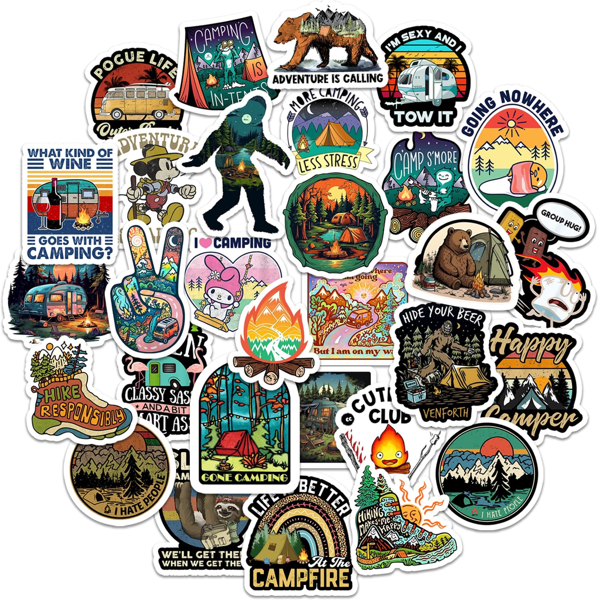 Amazon.com: N&S ARPA 50Pcs Outdoor Nature Camping Adventure Stickers ...