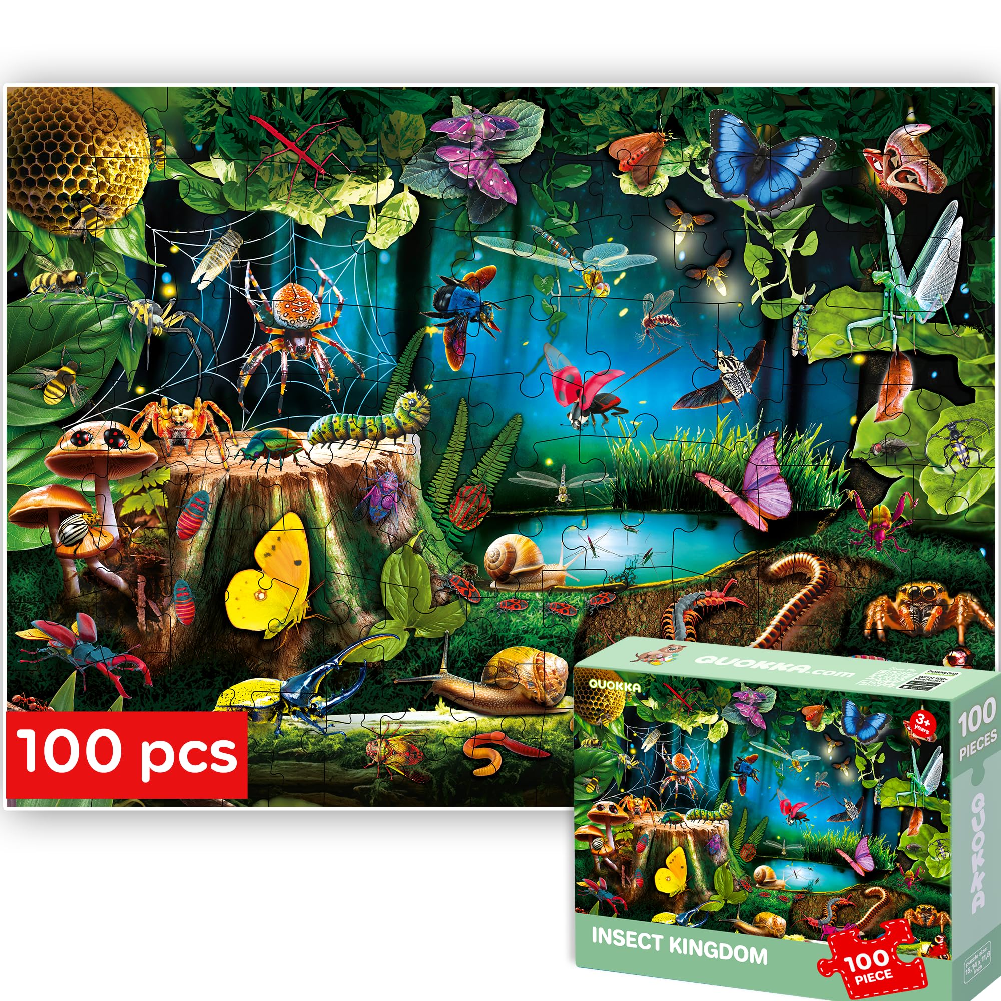 Amazon.com: QUOKKA 100 Piece Puzzles for Kids Ages 4-6 – Floor Kids ...
