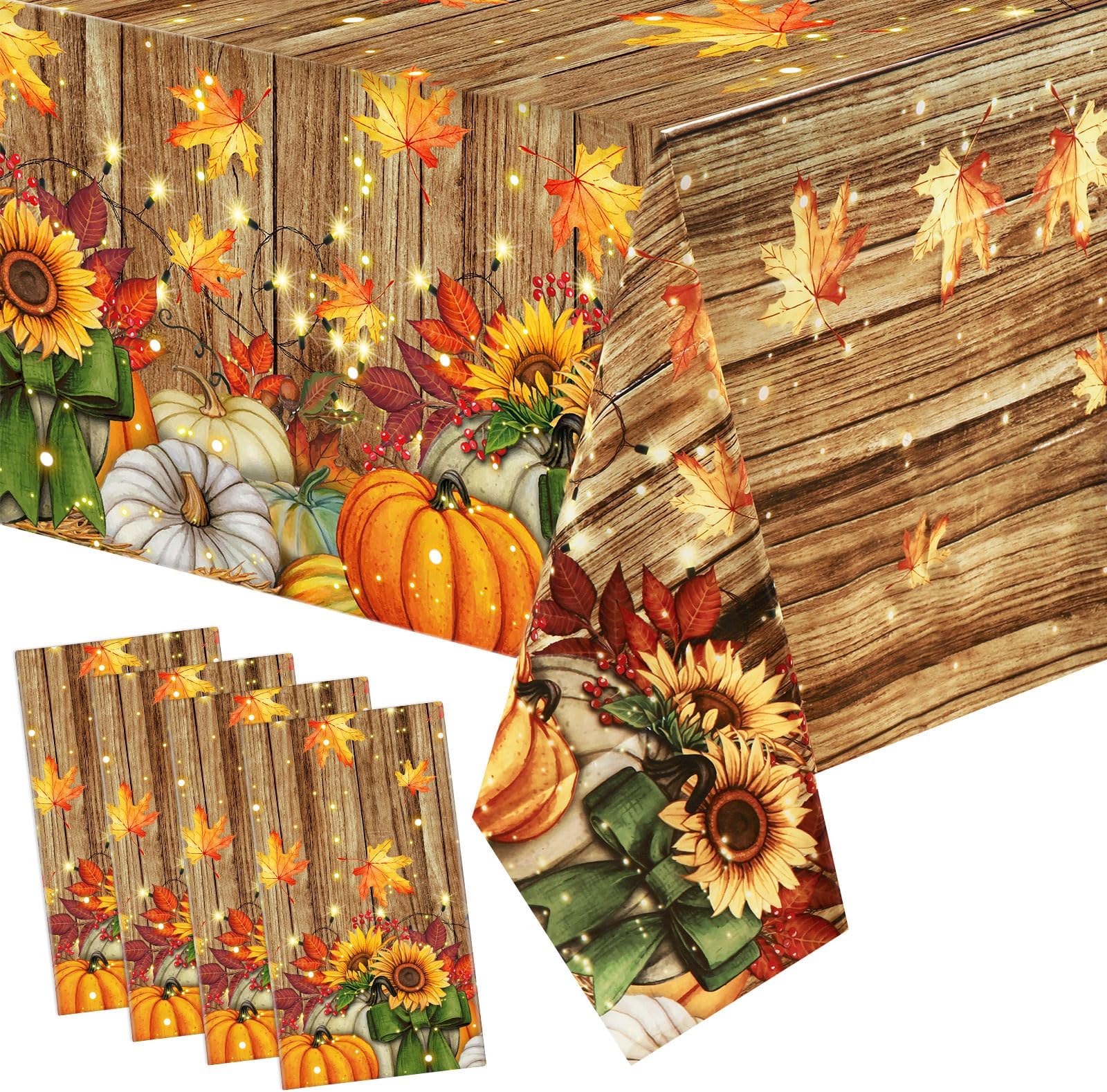 Amazon.com: SUNCHARM Thanksgiving Tablecloth Disposable 3pcs - Fall ...