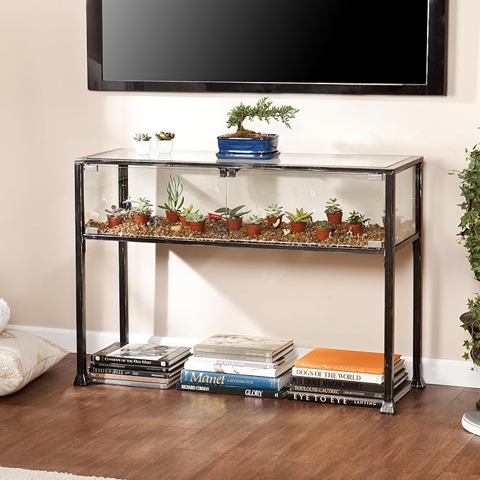 Amazon.com: SEI Furniture Terrarium Display Console, Table, Black ...