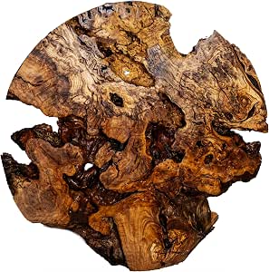 Amazon.com: Round Turkish Olive Wood Root Slice – Kiln Dried Live Edge ...