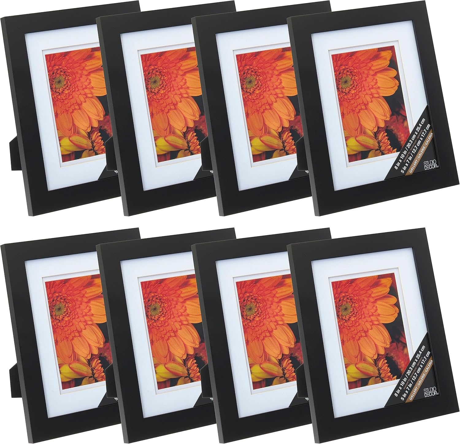 Amazon.com - 8 Pack: Black 5”; x 7”; Gallery Frame with Double Mat by ...