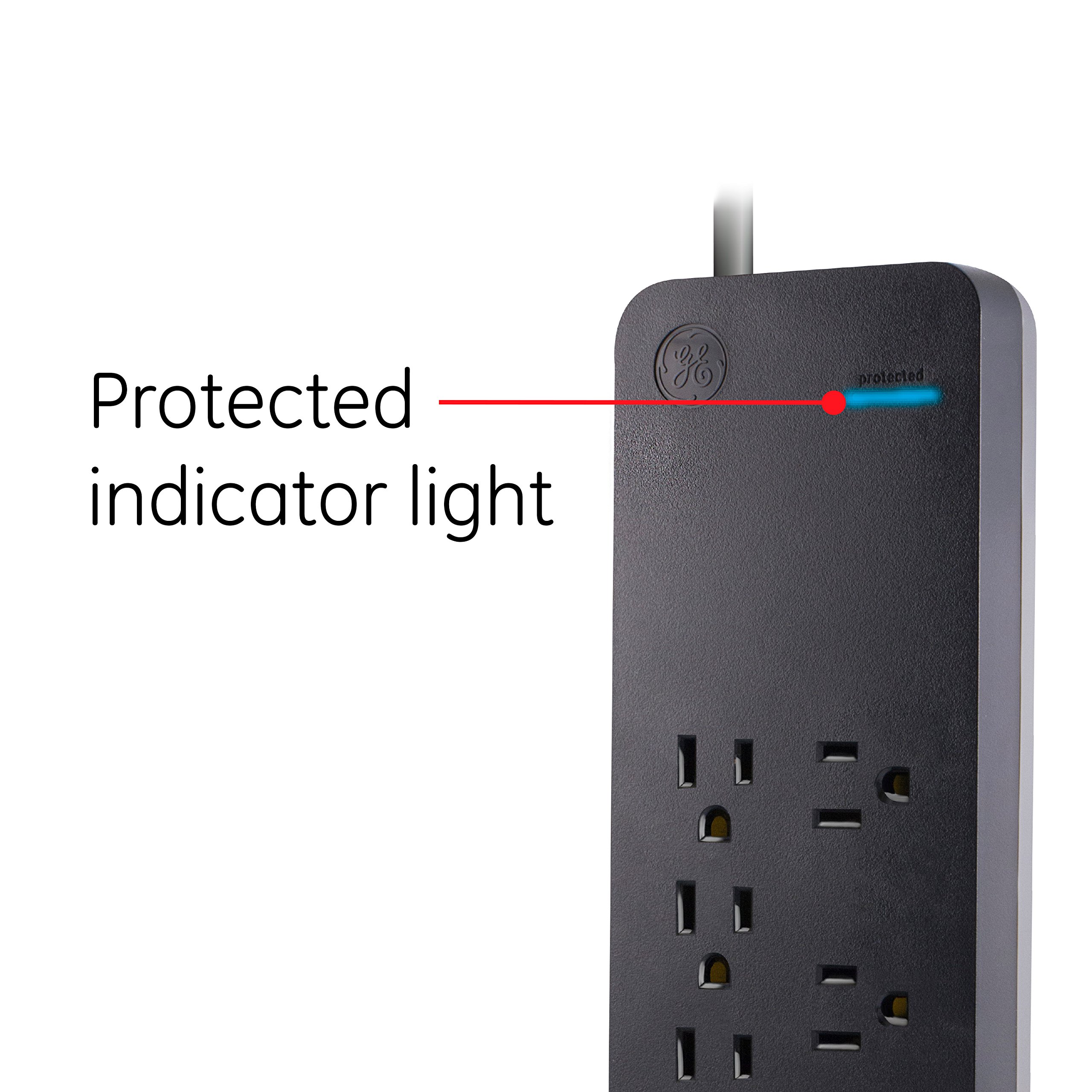 Snapklik.com : Black, Power Strip Surge Protector Charger, 8 Outlets, 2 ...