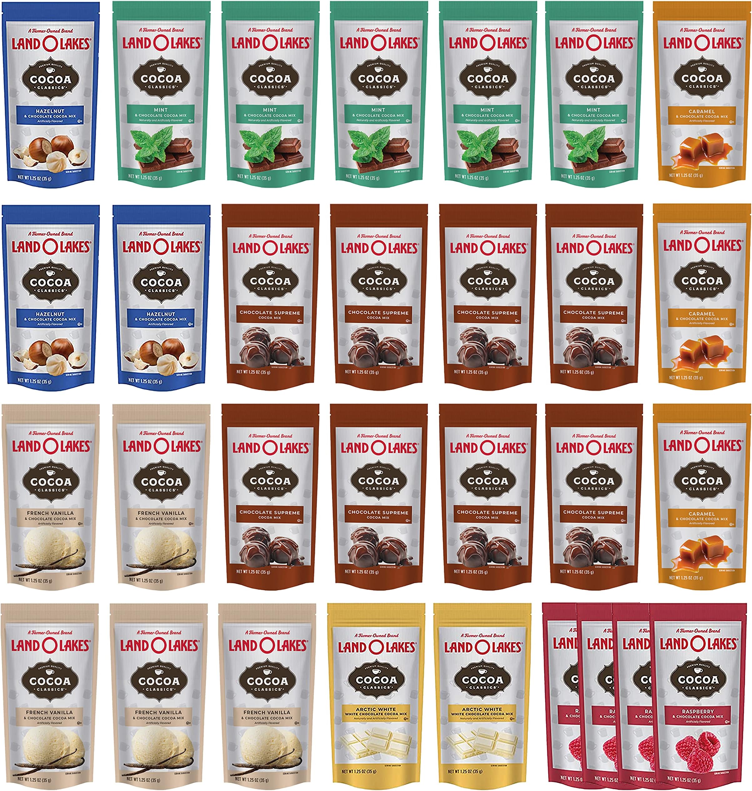 Amazon.com : Land O Lakes Cocoa Grab Bag Hot Chocolate Gift Set Variety Pack - 22 Packets Total ...