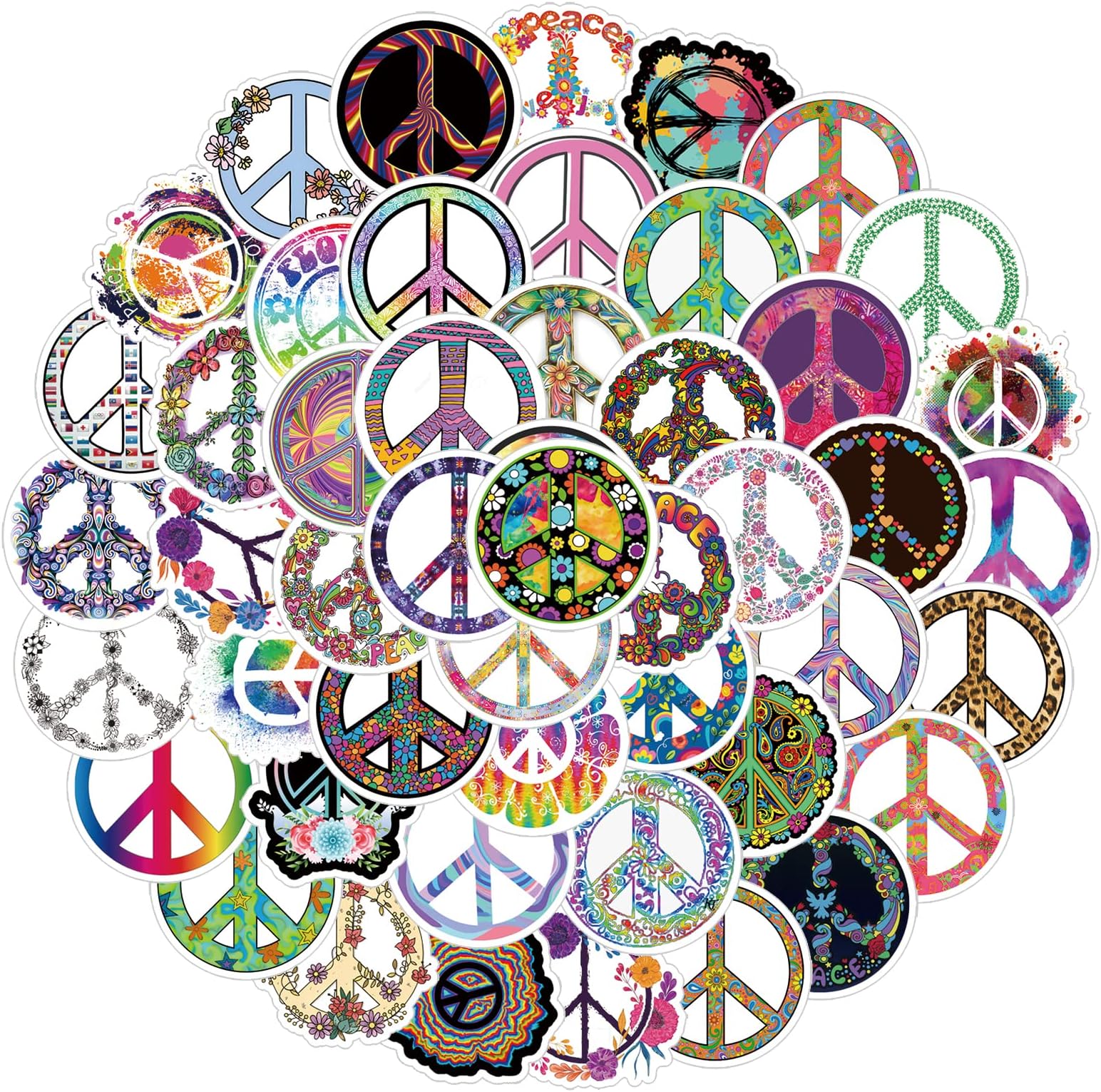 Amazon.com - Peace Flower Vinyl Waterproof Sticker Decal Car Laptop ...