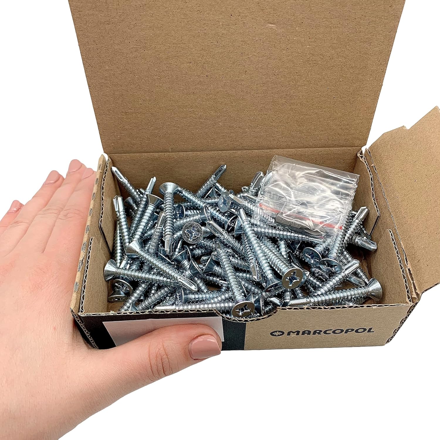 (Pack of 100 pcs) DIN 7504 P Zinc Plated Steel 5.5 x 45 mm Screws, Self ...