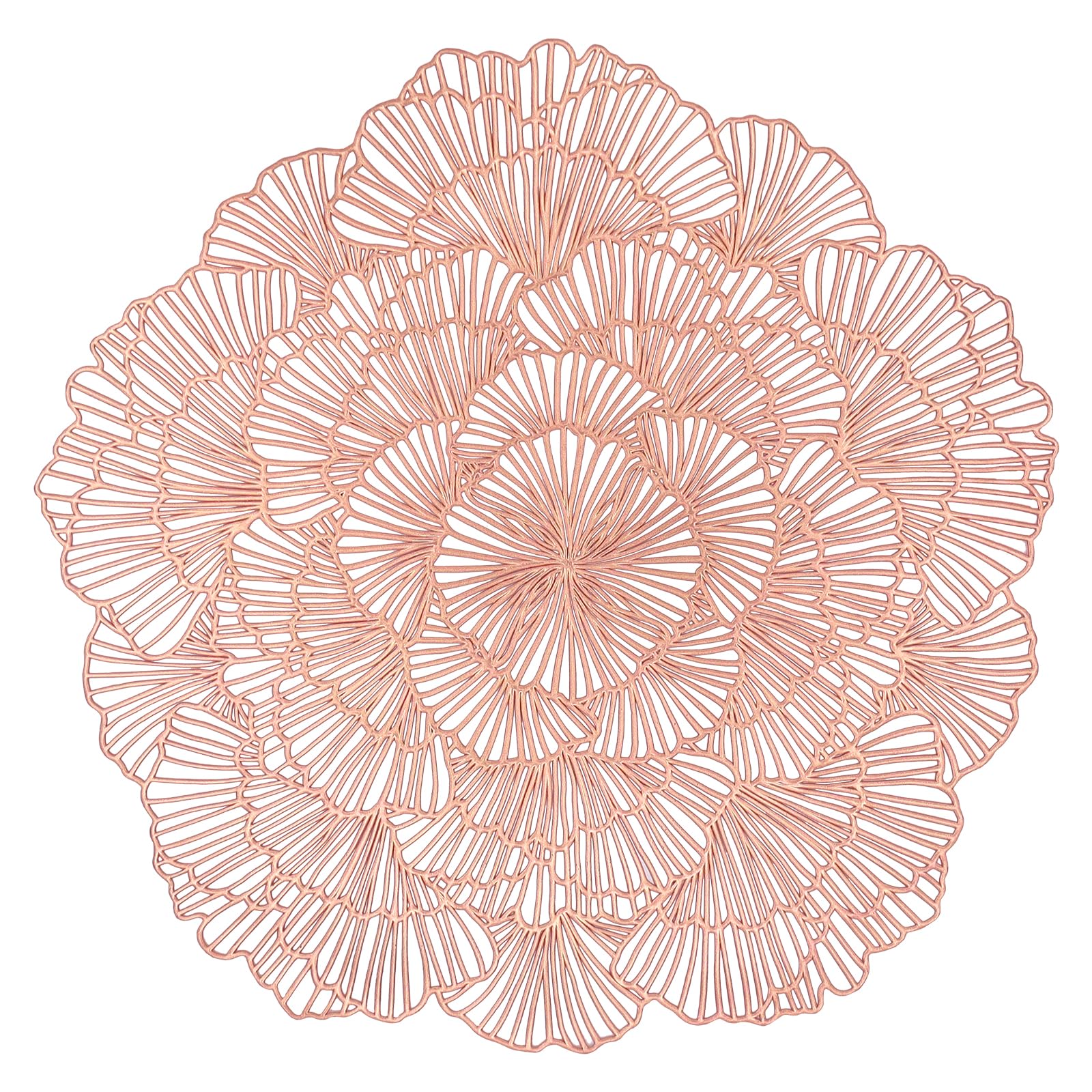Amazon.com: Round Rose Gold Placemats Set of 4 Tablemats Flower Vinyl ...