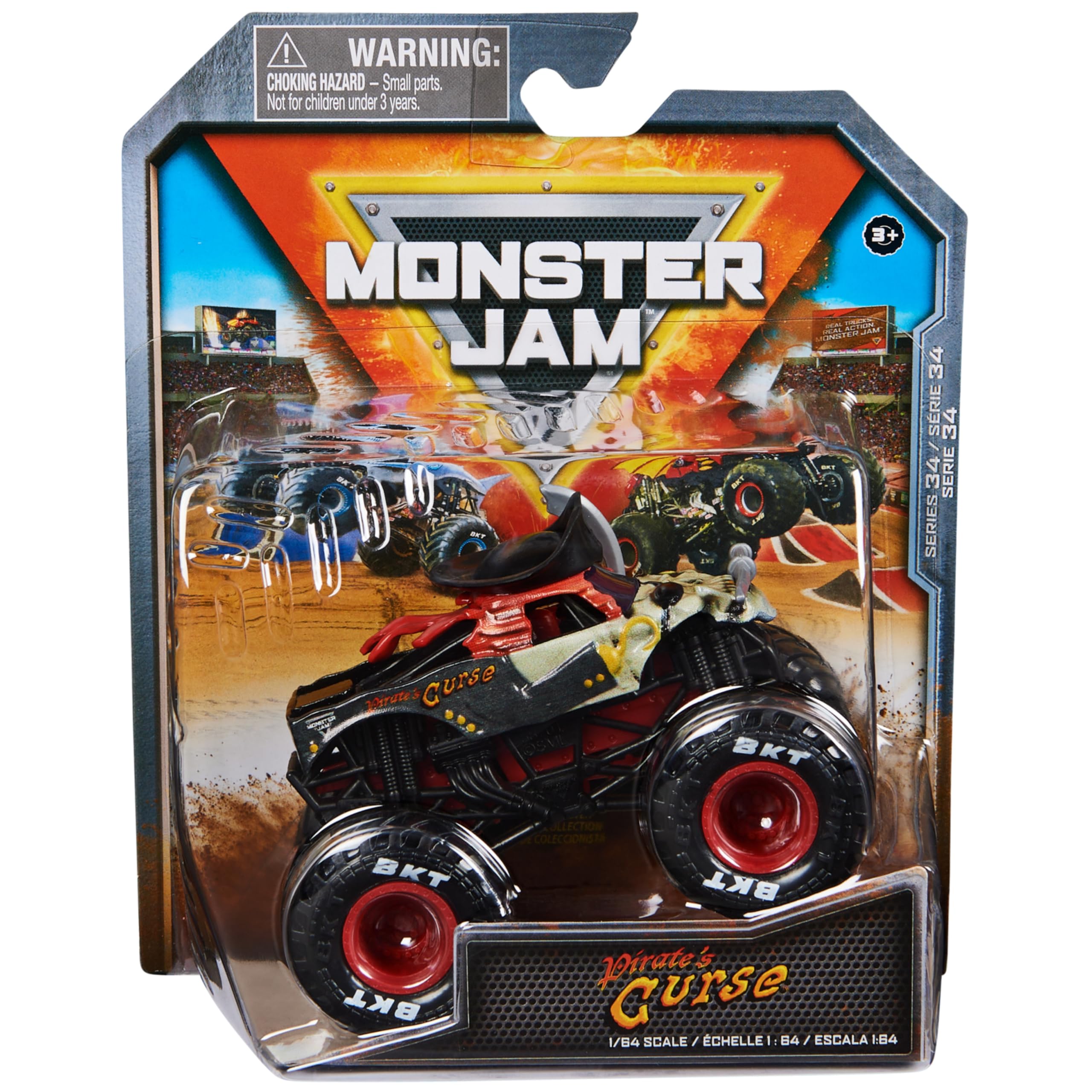 Amazon.com: Monster Jam, Official Pirates Curse Monster Truck, Die-Cast ...