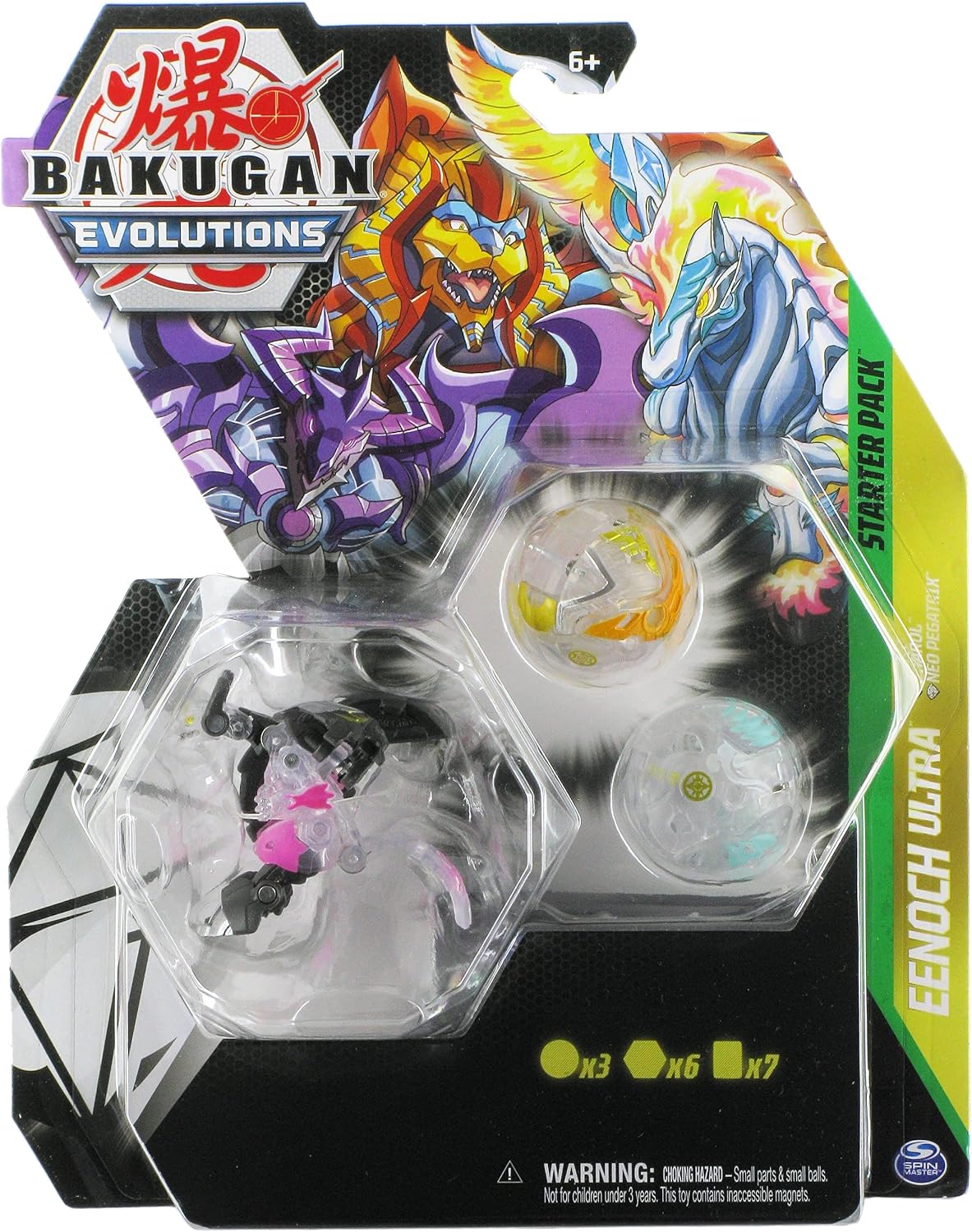 Amazon.com: Bakugan Evolutions 2022 Starter 3-Pack with Diamond Eenoch ...