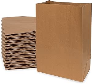 Amazon.com: Brown Paper Bags - Extra Large 1/6 BBL 300 Pack Kraft Paper ...