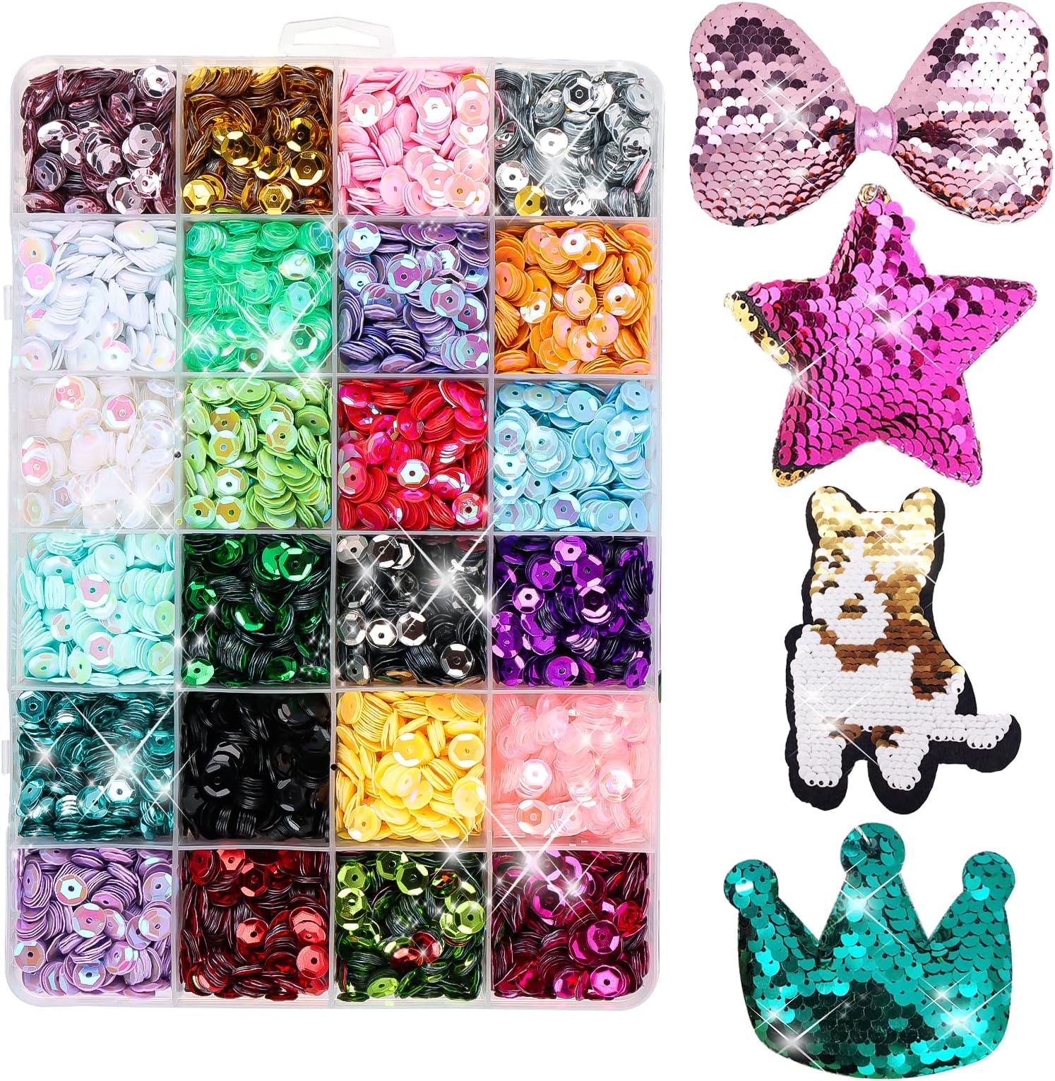 JOFONY 9460 PCS Pailletten zum basteln,Bulk gemischte Farben lose ...