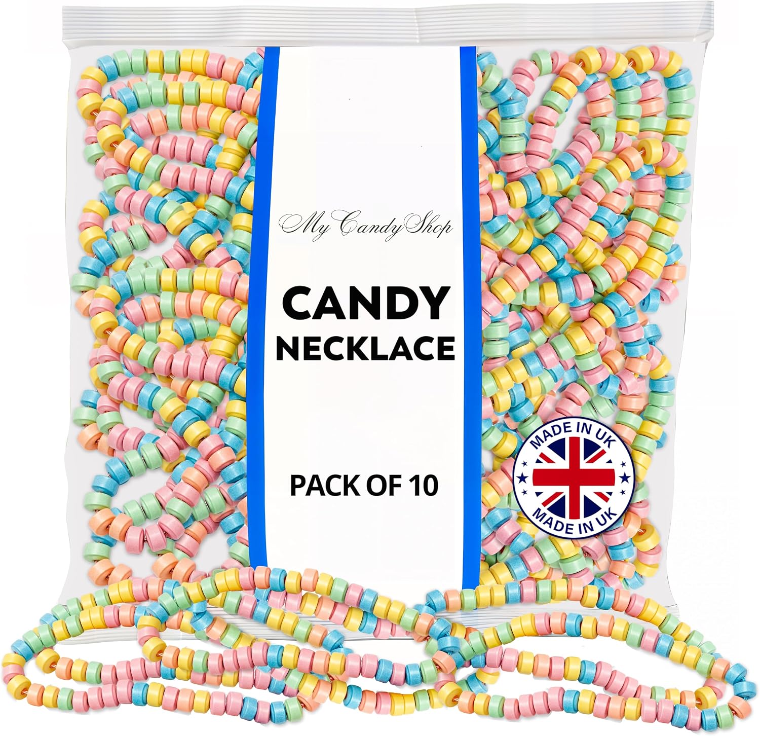Candy Necklace/Sweet Necklace Pack of 10 - Packed in a Resealable Bag ...