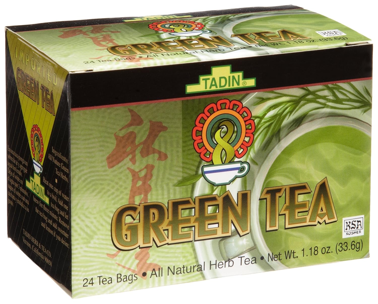 Amazon.com : Tadin Tea, Green Tea, 24-Count Teabags (Pack of 12 ...