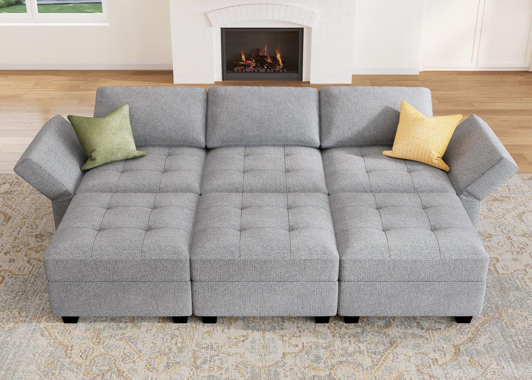 Amazon.com: HONBAY Modular Sectional Sofa with Storage Sectional ...