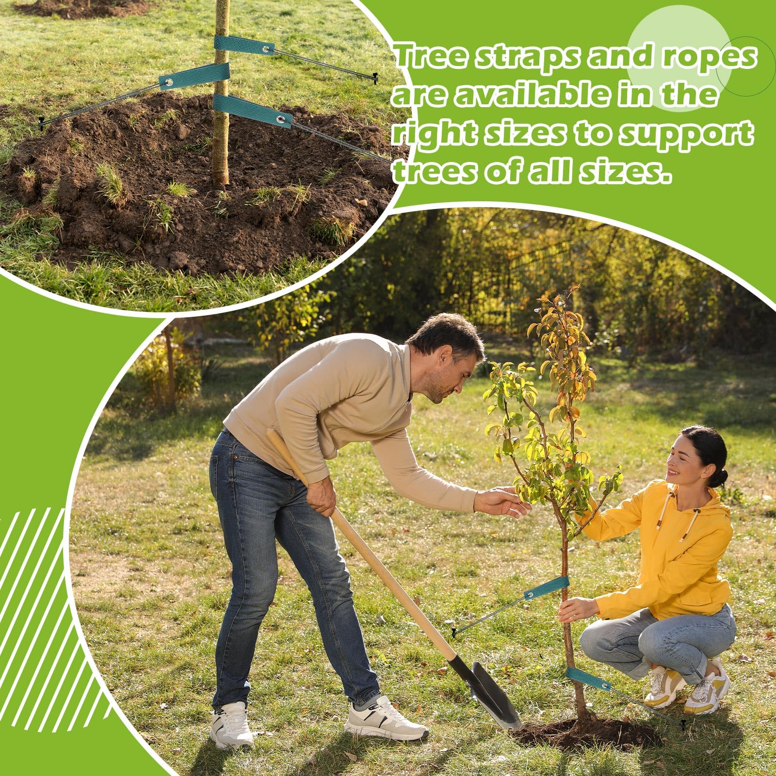 Snapklik.com : Sintuff 9 Set Heavy Duty Tree Stake Kit 15.75 Inches/ 40 ...