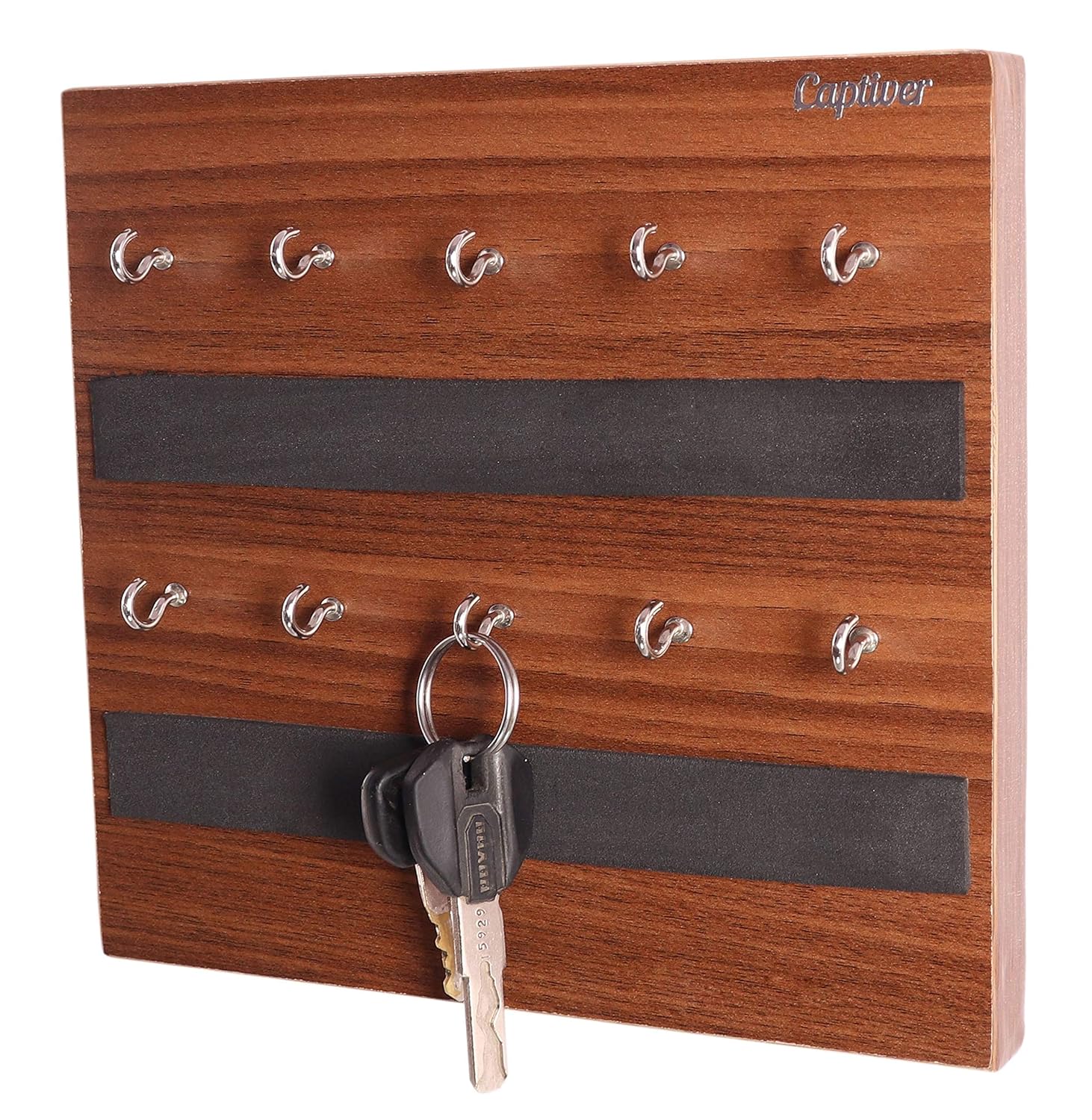 Captiver PB Engineered Wood Wall Mounted Key Holder Keyholders (10 ...