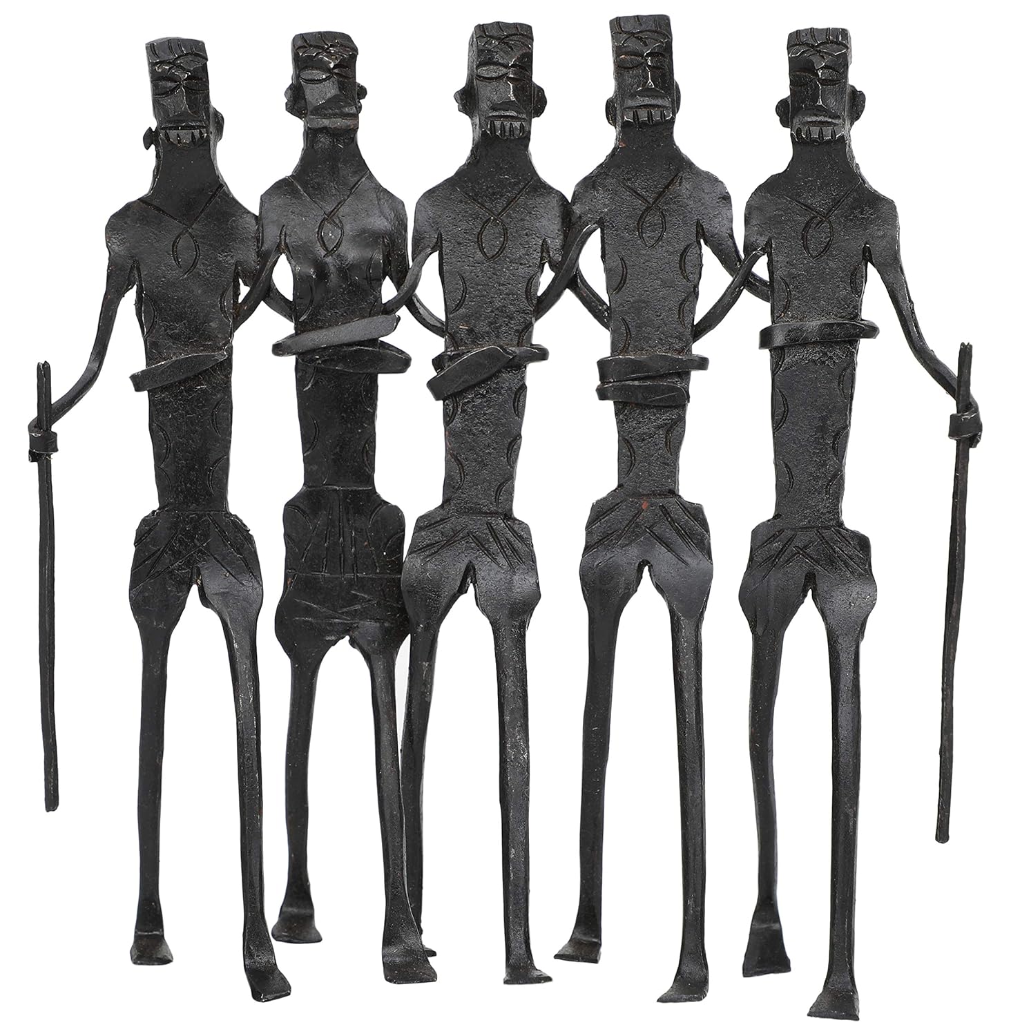 Mrignayanee (M.P. Govt. Emporium) Wrought Iron 5 Men Group Doing Tribal ...