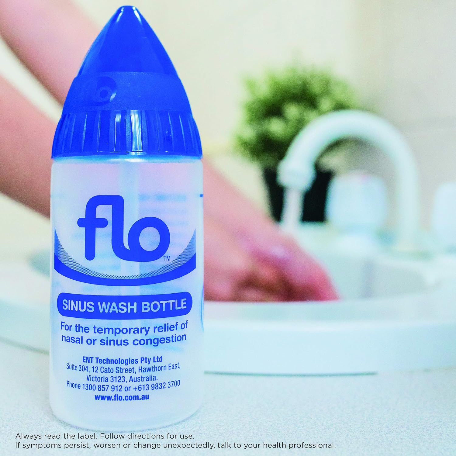 FLO Sinus Relief, Sinus Rinse Starter Kit With 12 Pre-Mixed Packets for ...