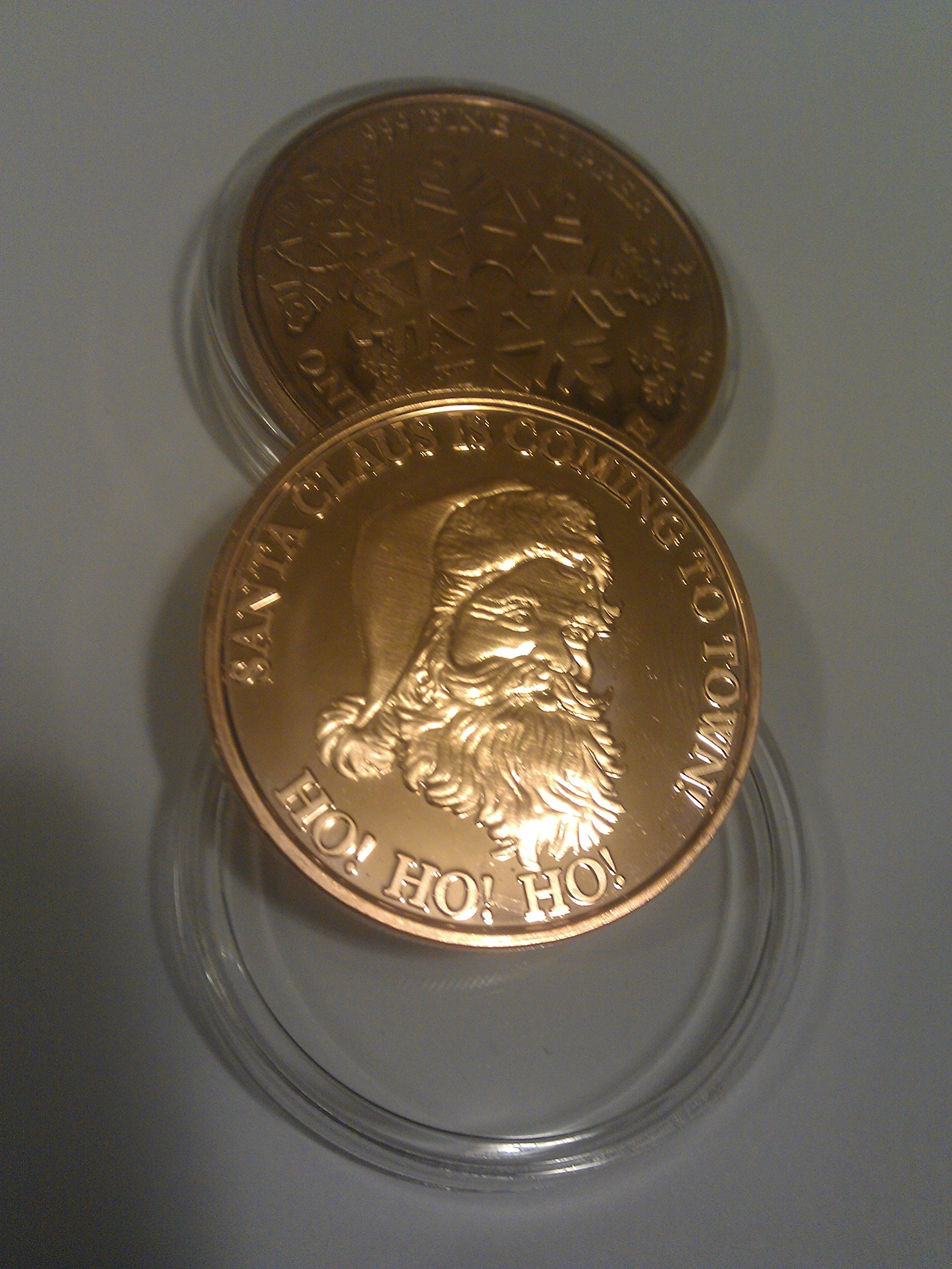 Amazon.com: Santa Claus Copper Rounds One Ounce Each 2 Pack ...