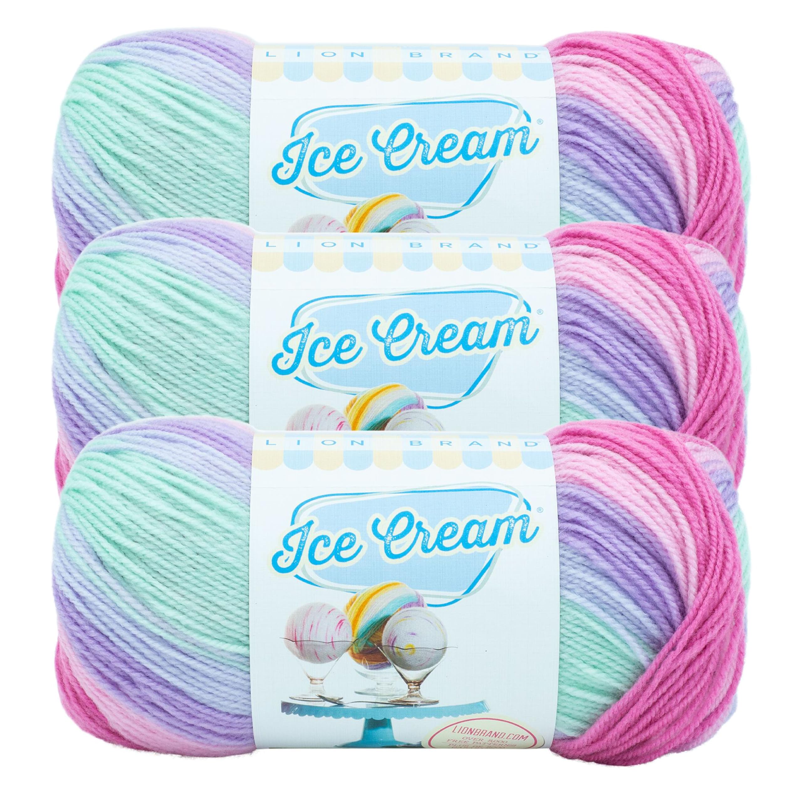 Amazon.com: (3 Pack) Lion Brand Yarn Ice Cream Baby Yarn, Ube